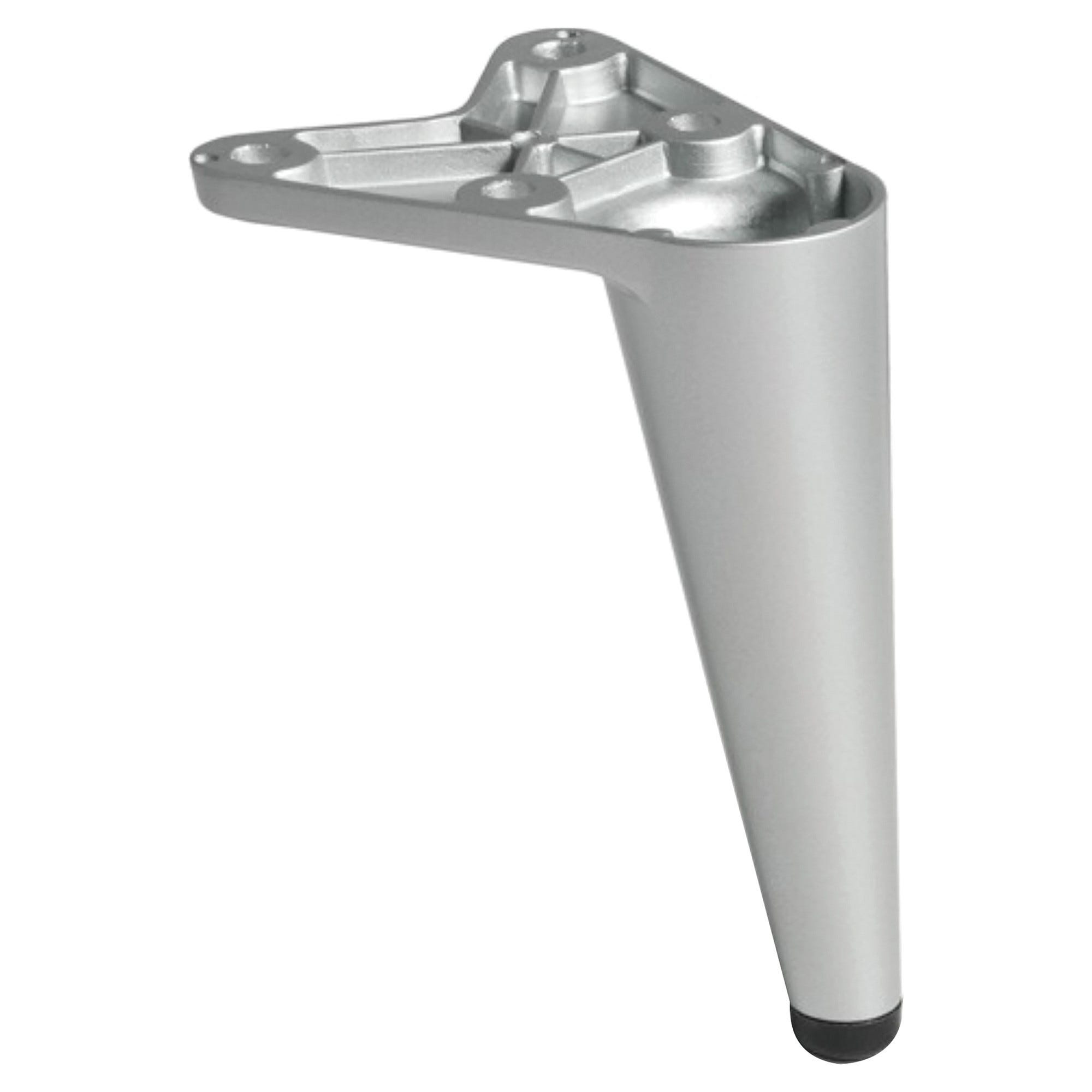 PIEDE PER MOBILE REGOLABILE H 100 mm ZAMA VERNICIATO ALLUMINIO