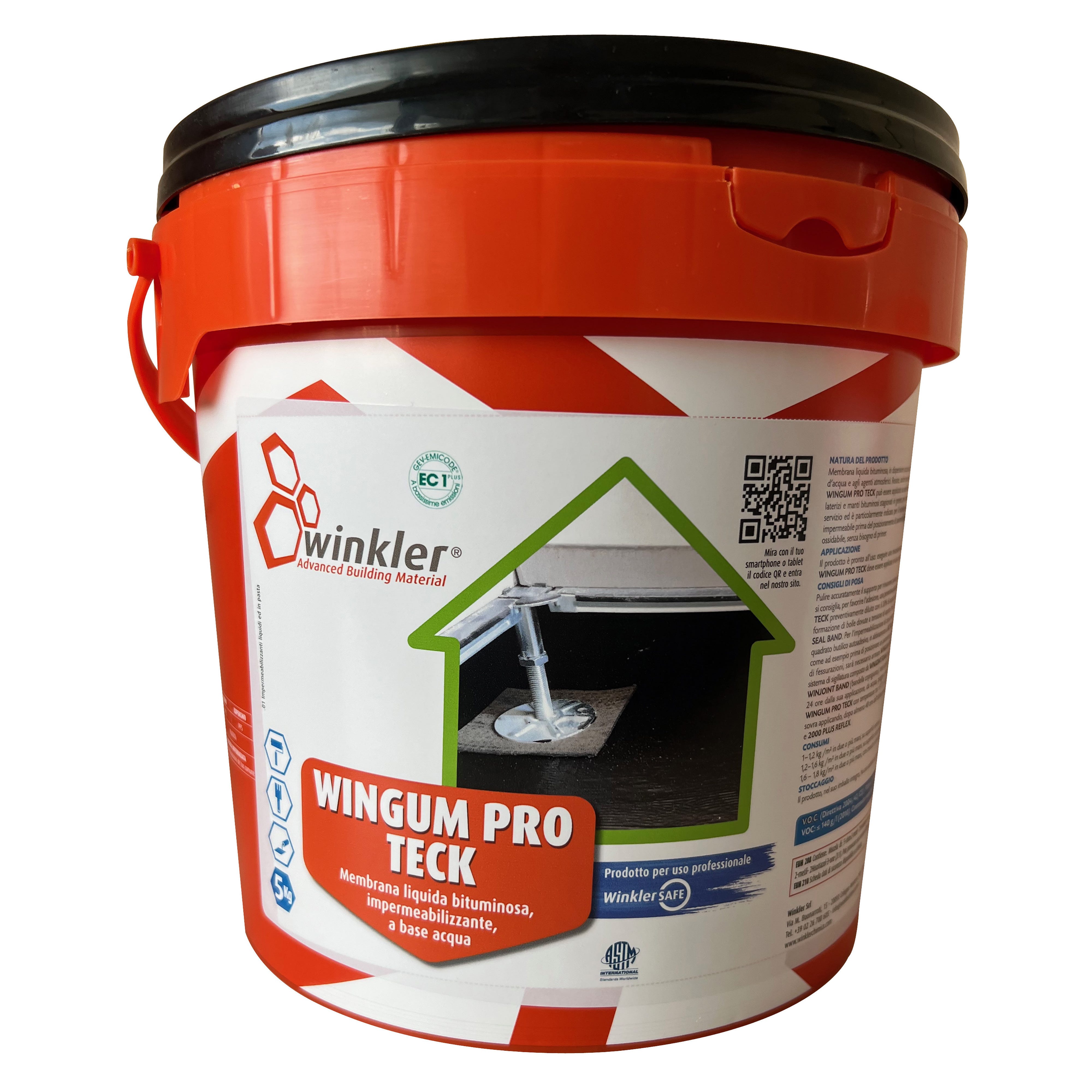 IMPERMEABILIZZANTE WINGUM PRO TECK 5 kg ELASTOMERO A BASE BITUME ...