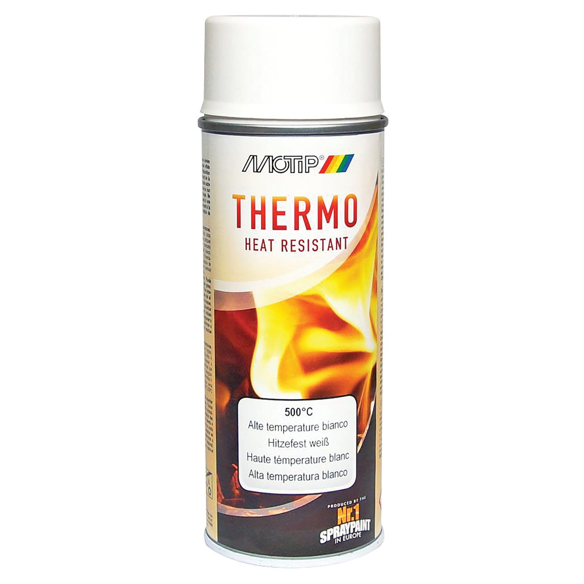 SMALTO SPRAY MOTIP ALTE TEMPERATURE 500° BIANCO 400 ml 2,5 - 3 m² CON 1 l