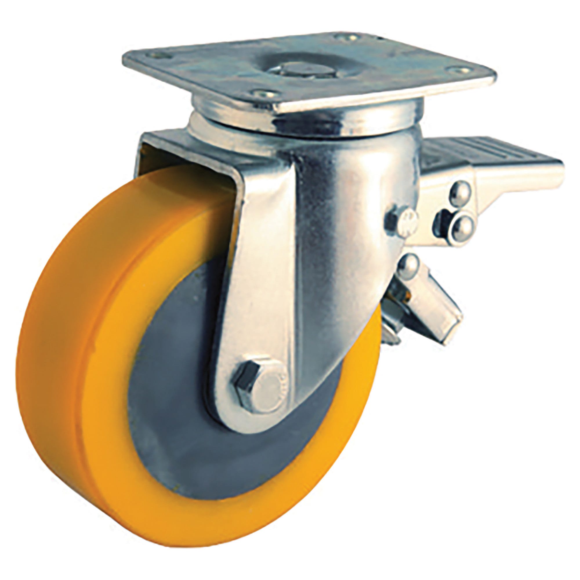 RUOTA Ø 150 mm PORTATA 400 kg NYLON POLIURETANO SUPPORTO A PIASTRA ...