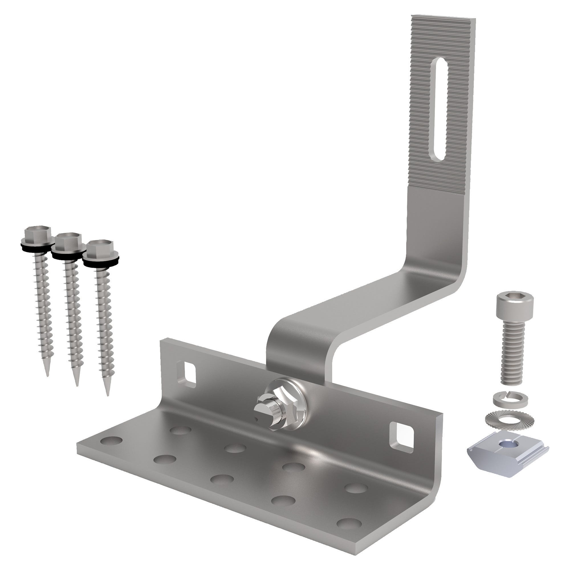 STAFFA REGOLABILE 90° PER PROFILO BIFACCIALE IN ACCIAIO PER FOTOVOLTAICO