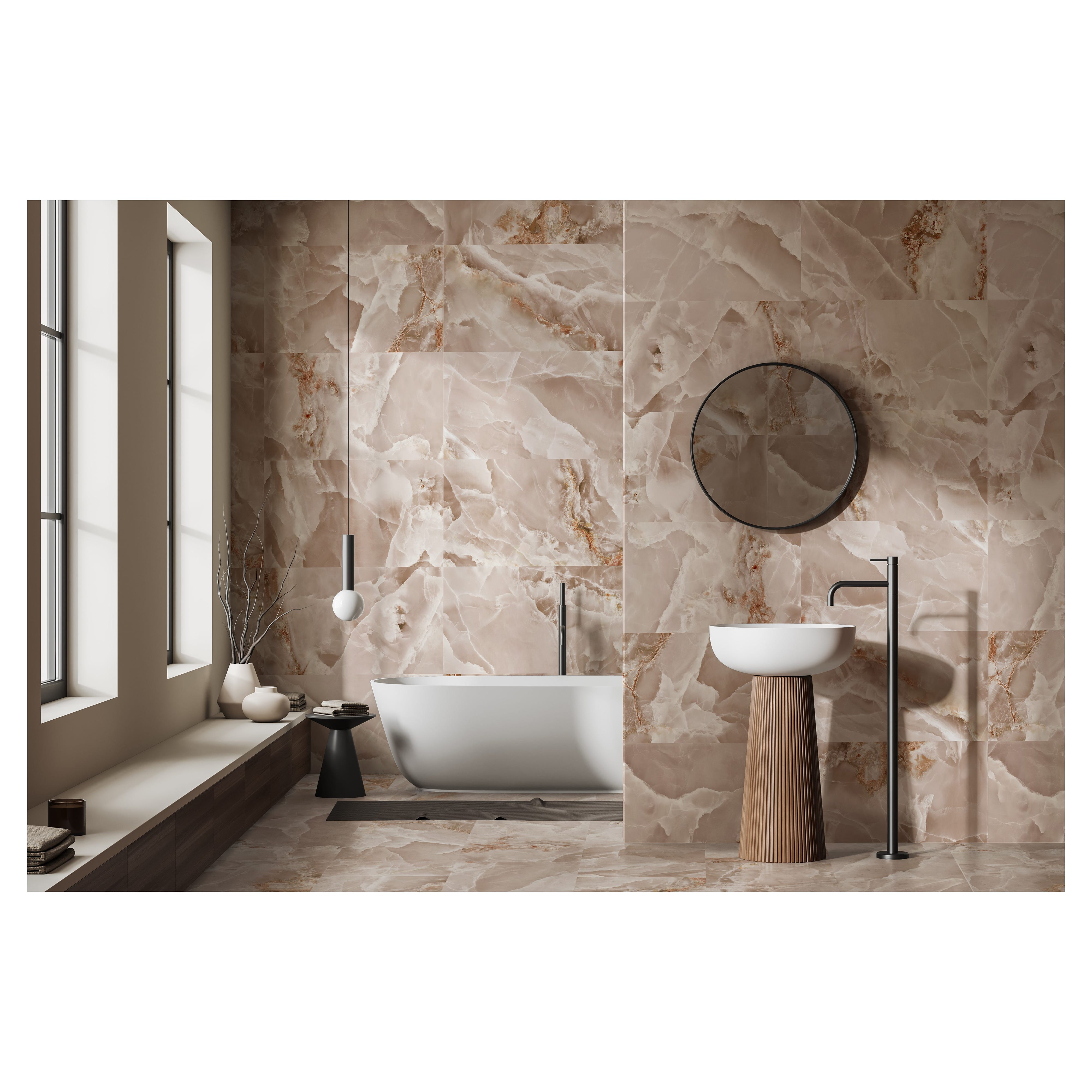 RIVESTIMENTO LCP ONICE ROSA RETTIFICATO 60x120x0,9 cm PEI3 GRES ...