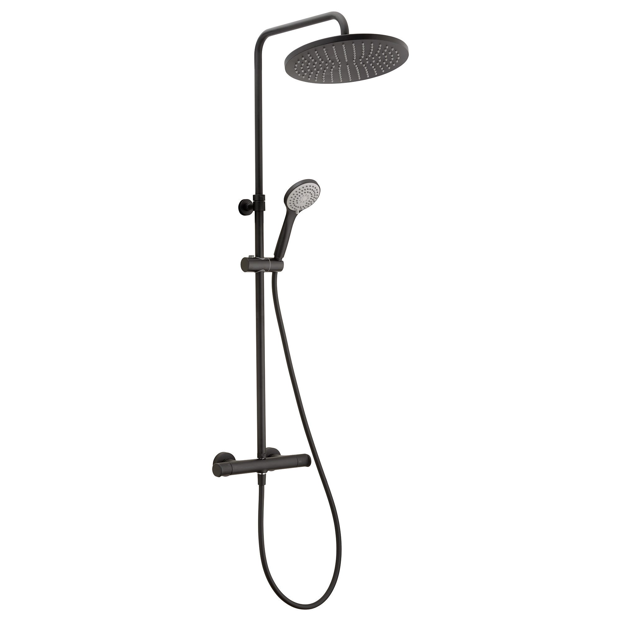COLONNA DOCCIA HUBER LIGHT 3 GETTI NERO SOFFIONE ABS Ø 300 mm ...