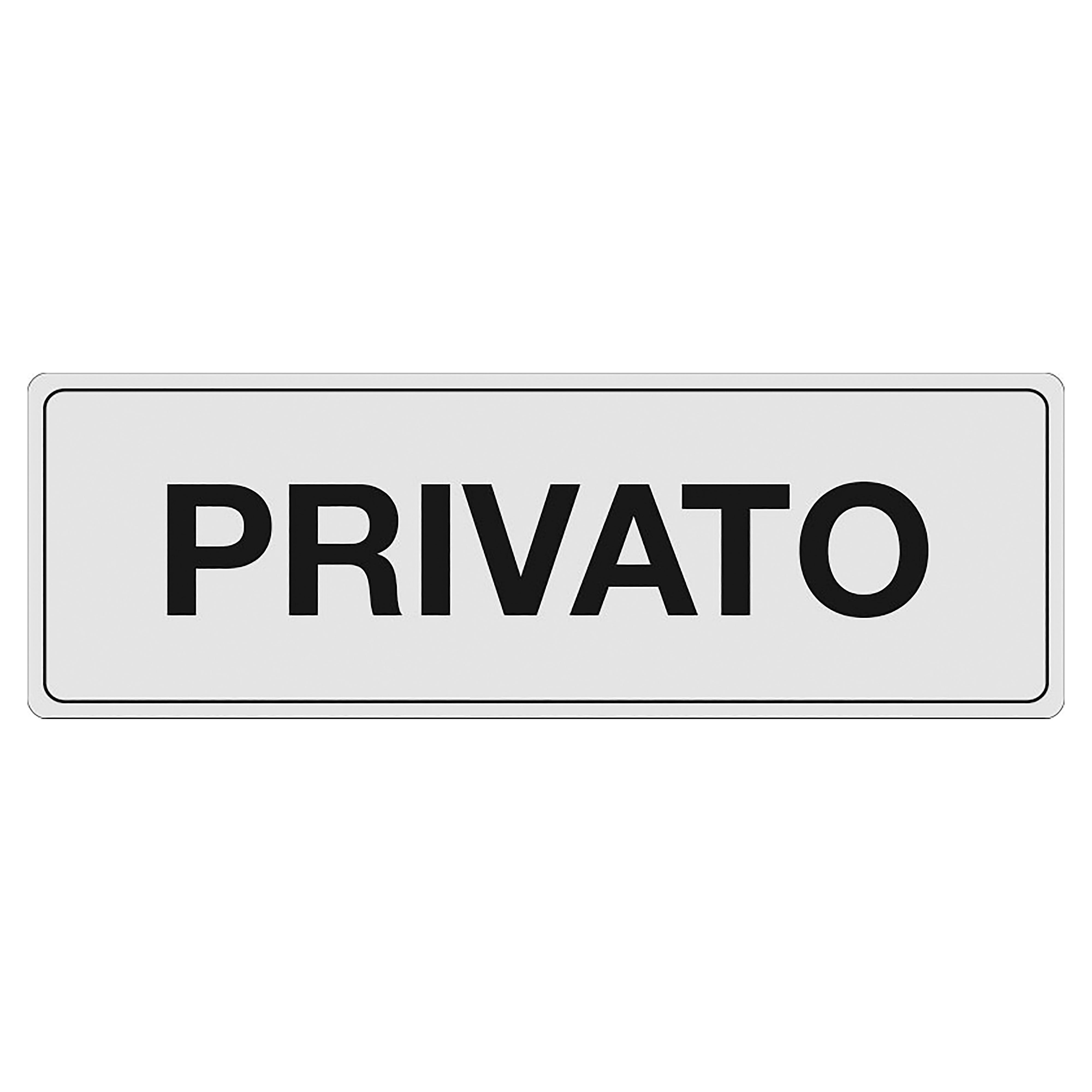 ADESIVO CON SIMBOLO PRIVATO IN PVC 15x5 cm