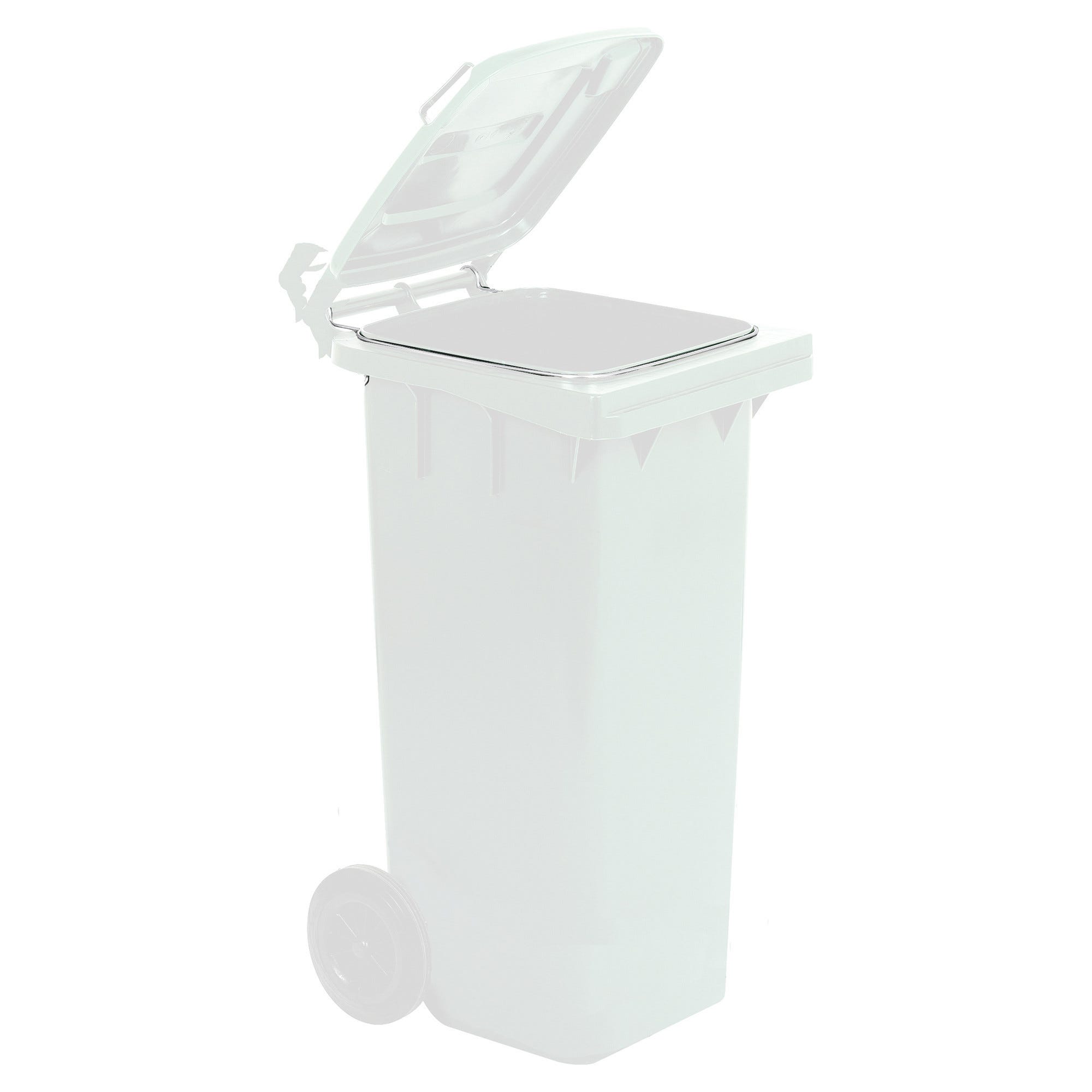 BIDONE CARRELLATO MOBILPLASTIC 120 l BIANCO CON COPERCHIO
