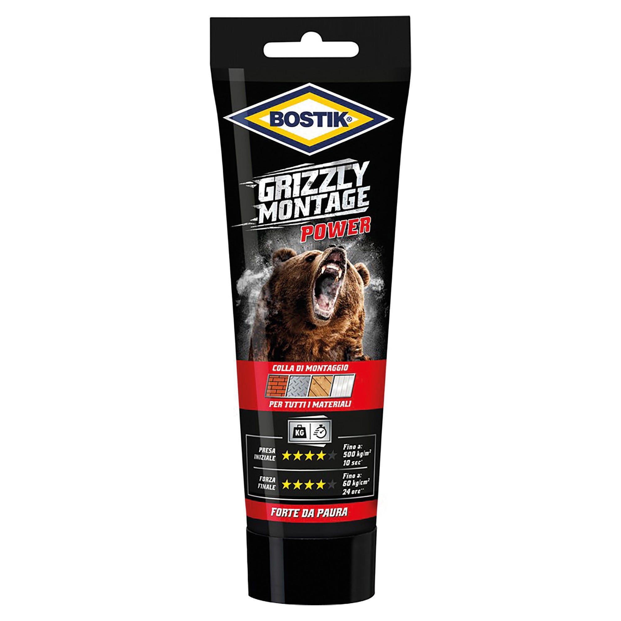 COLLA DI MONTAGGIO GRIZZLY BOSTIK 125 g BIANCO IN TUBETTO MULTIMATERIALE EXTRA FORTE