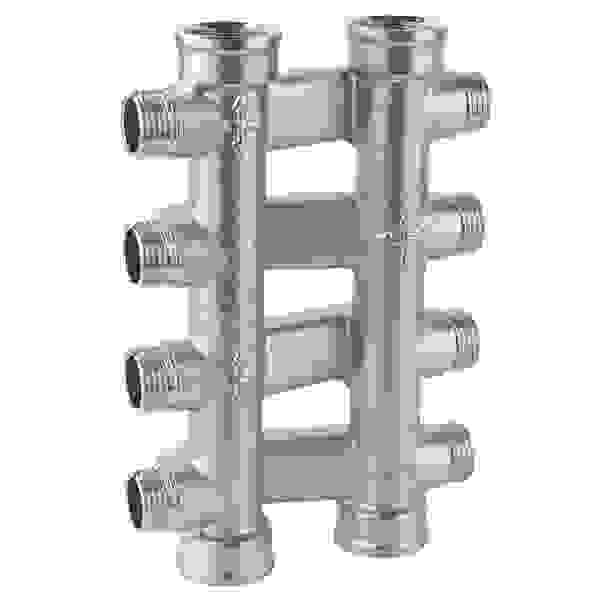 COLLETTORE COMPLANARE MONOBLOCCO POLETTI 4+4 USCITE 3/4''AT EUROCONO INGRESSO 3/4''