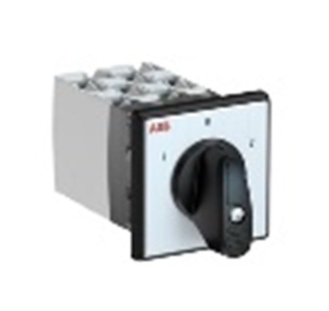 COMMUTATORE DA PANNELLO ABB 1-0-2 3P 25A TARGHETTA E MONTAGGIO A SCATTO