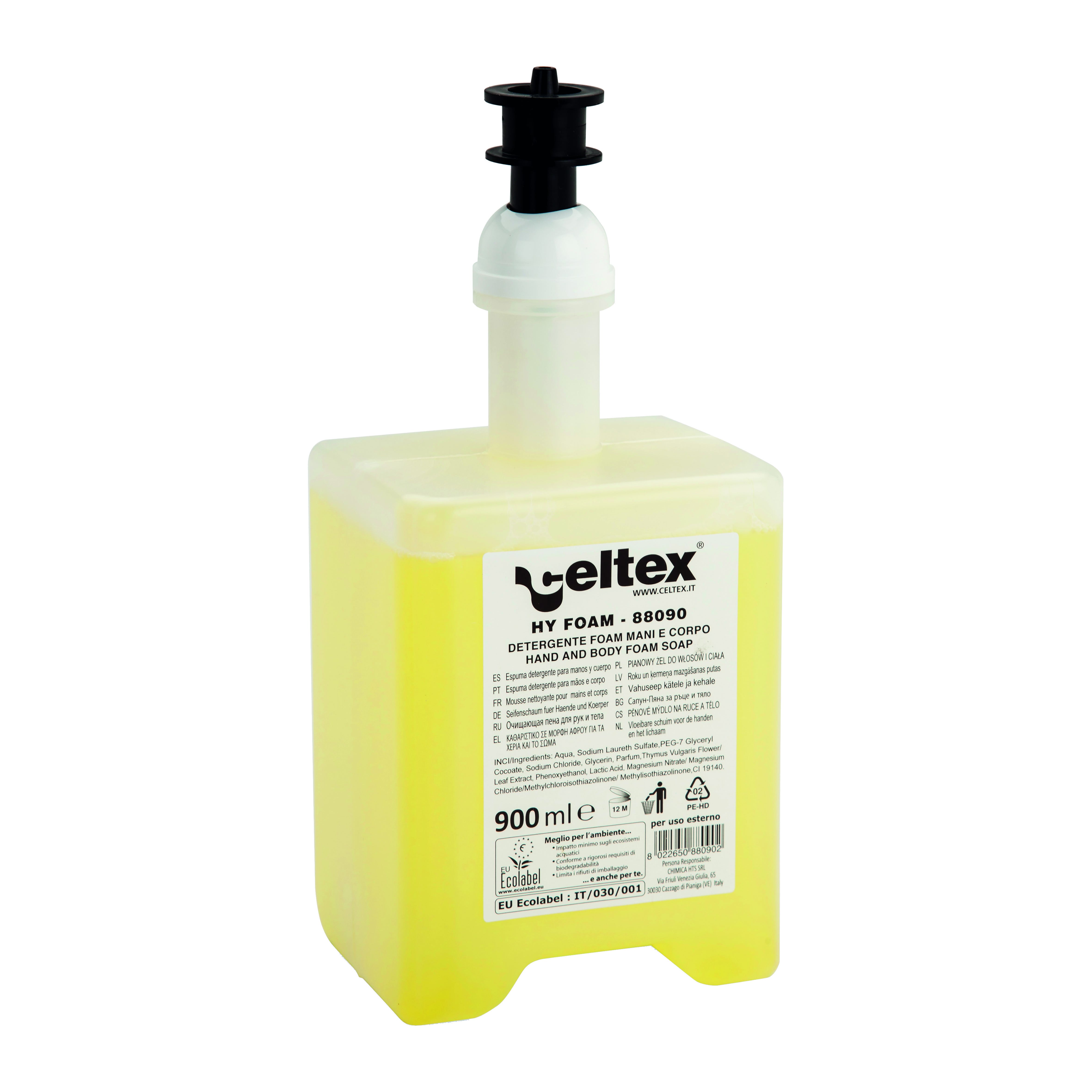 CARTUCCIA MOUSSE DI SAPONE MONOUSO 900 ml PER DISPENSER MANUALE MODELLO ...