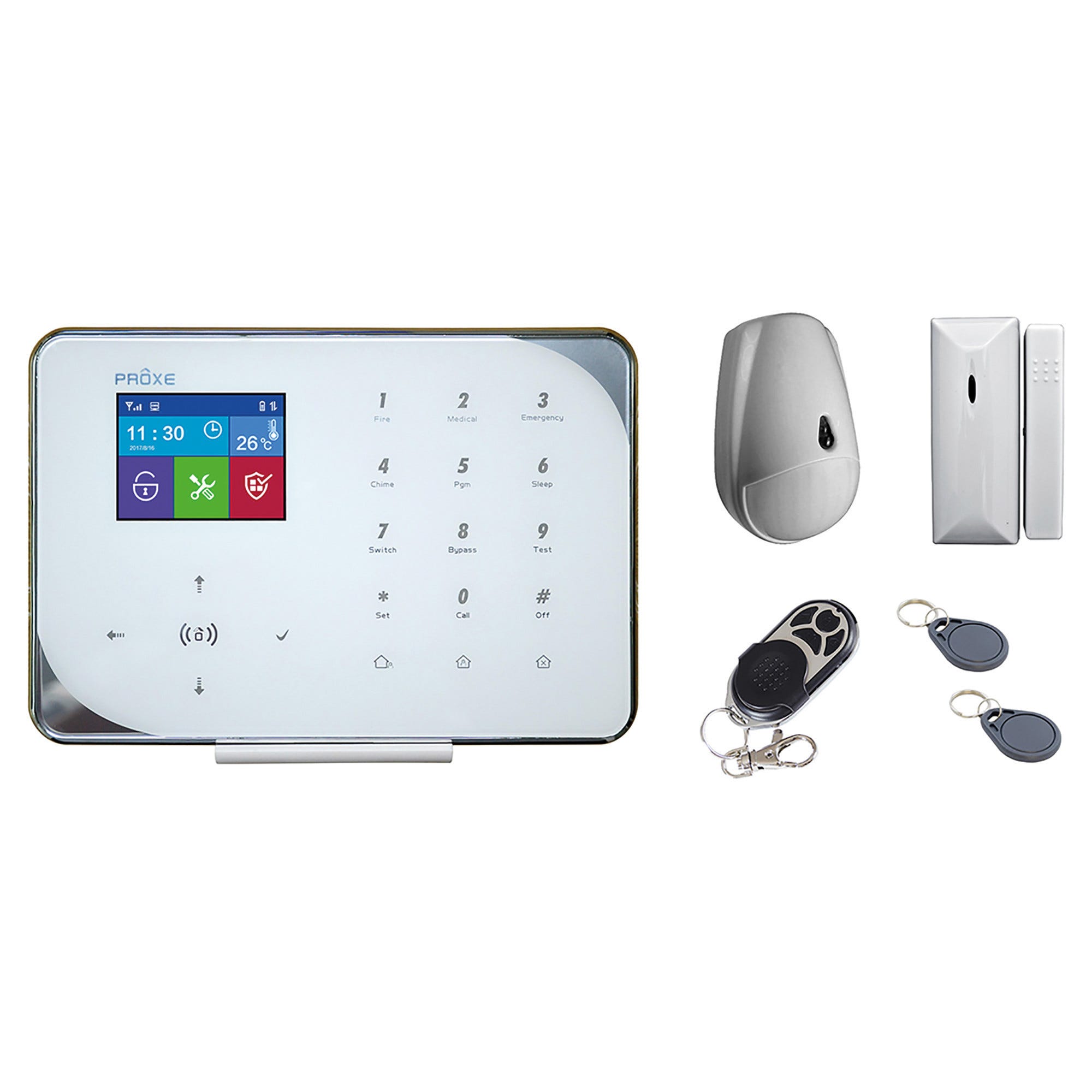 KIT ALLARME SICURA PRO WIFI WIRELESS GSM 1 SENSORE 1 CONTATTO 2 TAG 1 ...