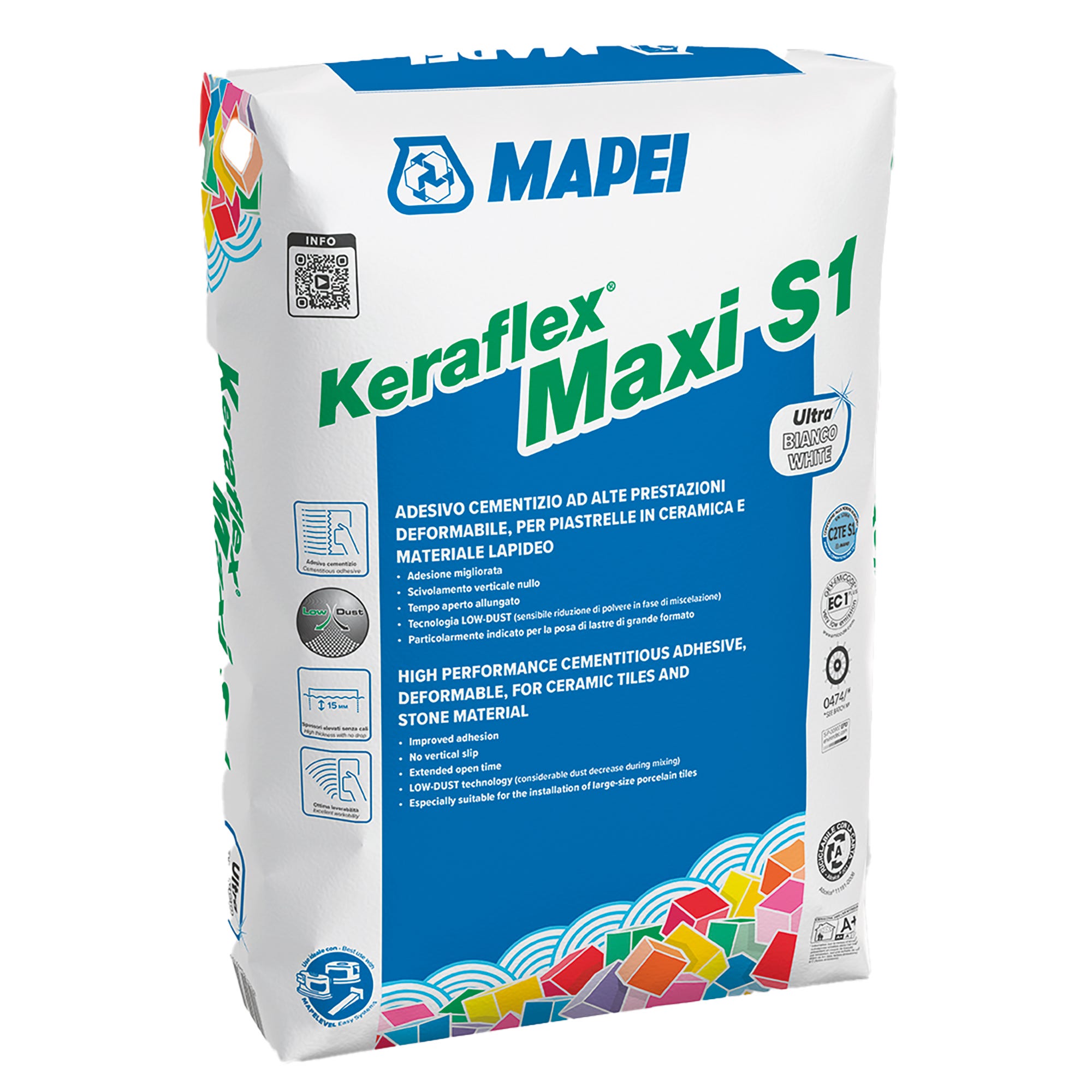 COLLA KERAFLEX MAXI S1 BIANCO 23 KG MAPEI