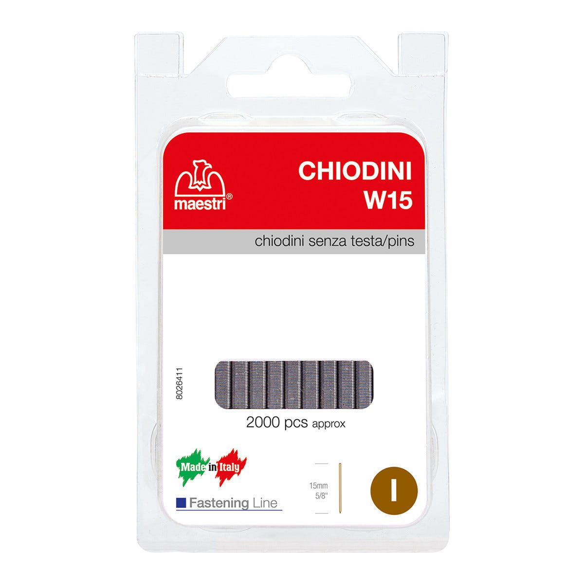 2000 CHIODI MAESTRI RO-MA W15 SENZA TESTA ZINCATI PER ROCAMA 16