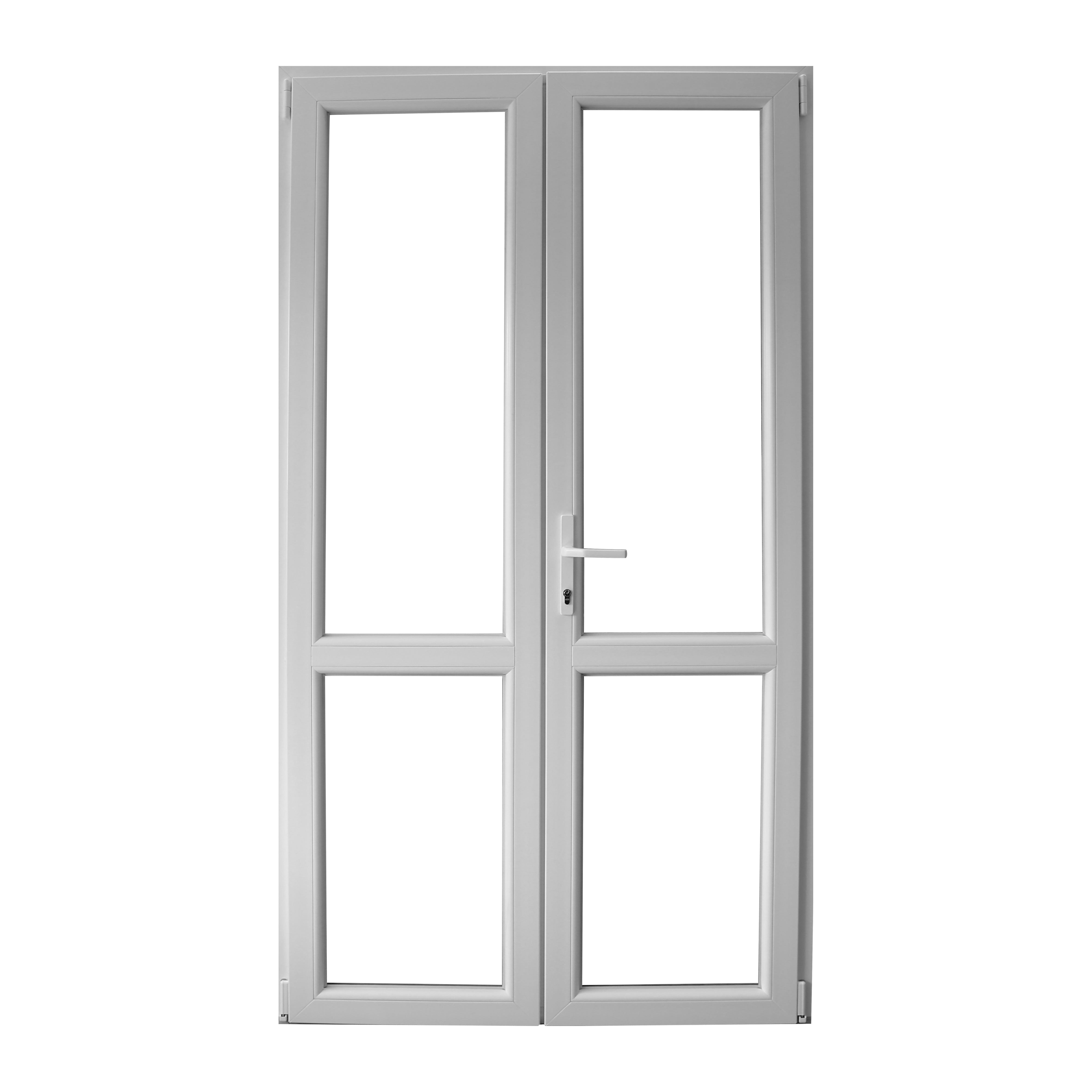 PORTA FINESTRA IN PVC BIANCA 2 ANTE CON SERRATURA 120x220 cm (LxH ...