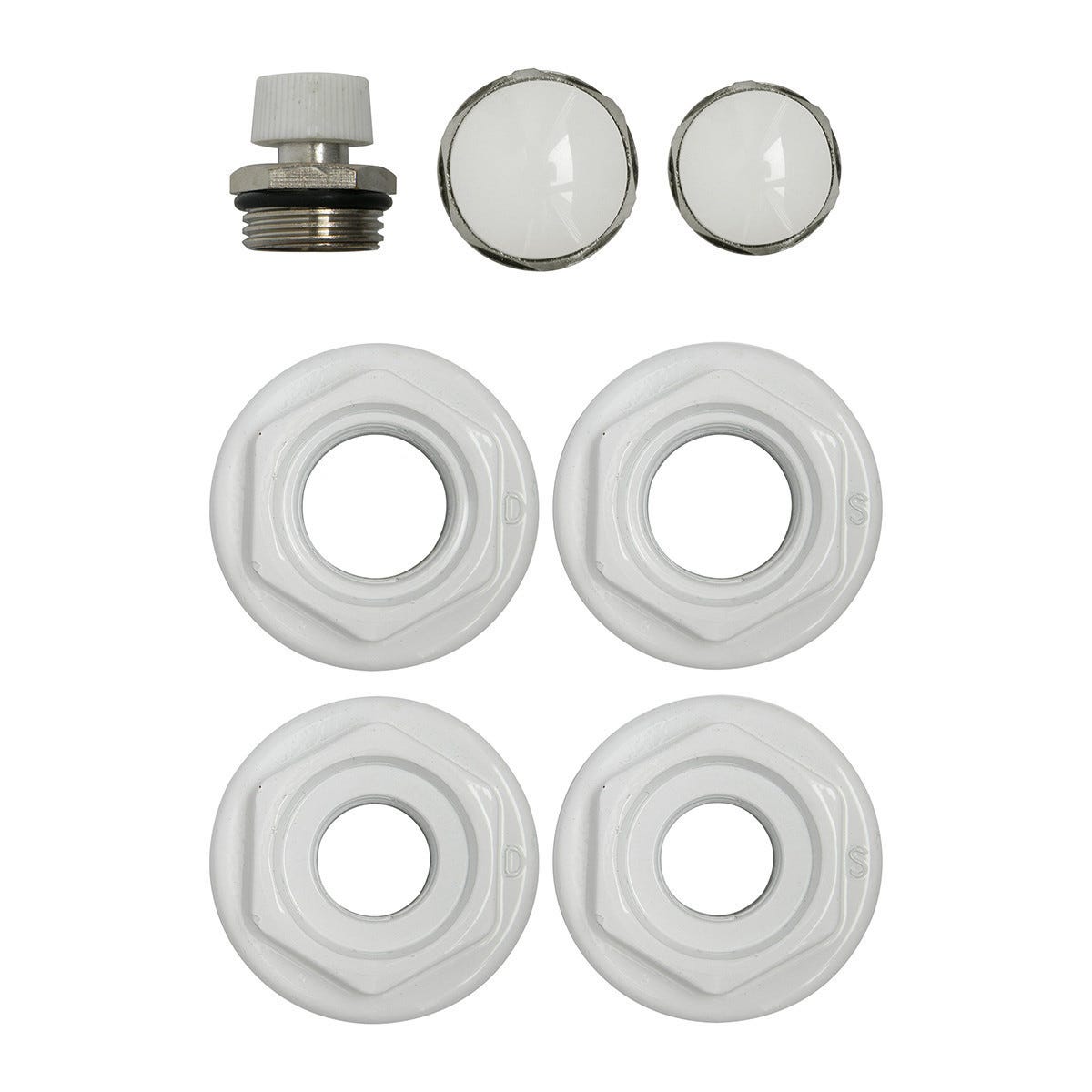 KIT TAPPI UNIVERSALE OTER PER RADIATORI ALLUMINIO MONOTUBO 1'' x 3/4''