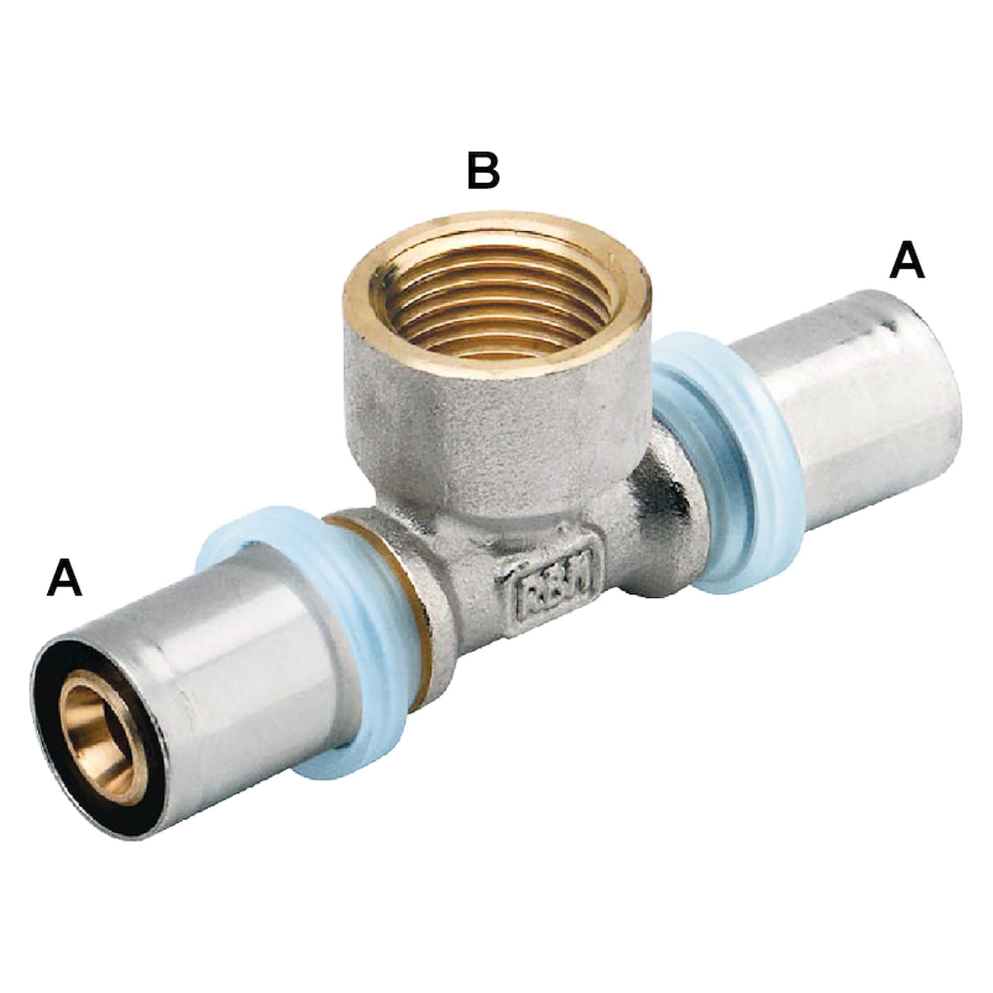 RACCORDO PRESS FIT RBM PER MULTISTRATO TEE F1/2''x16 mm PROFILO ...