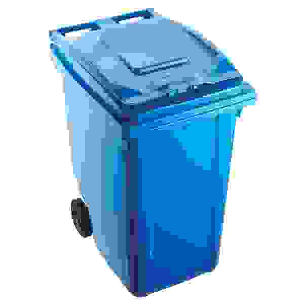 BIDONE CARRELLATO MOBILPLASTIC 360 l BLU CON COPERCHIO