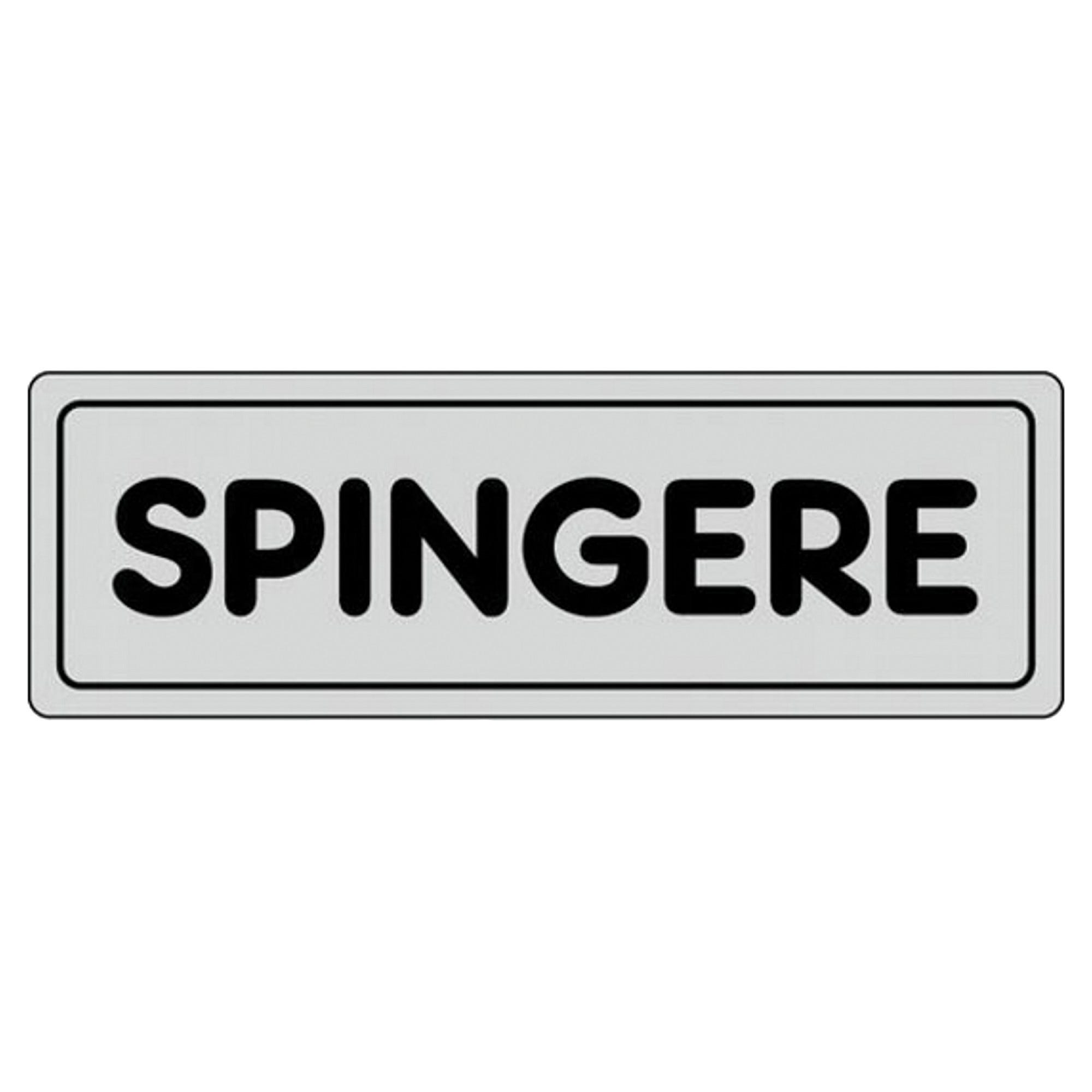 ADESIVO CON SIMBOLO SPINGERE IN PVC 15x5 cm