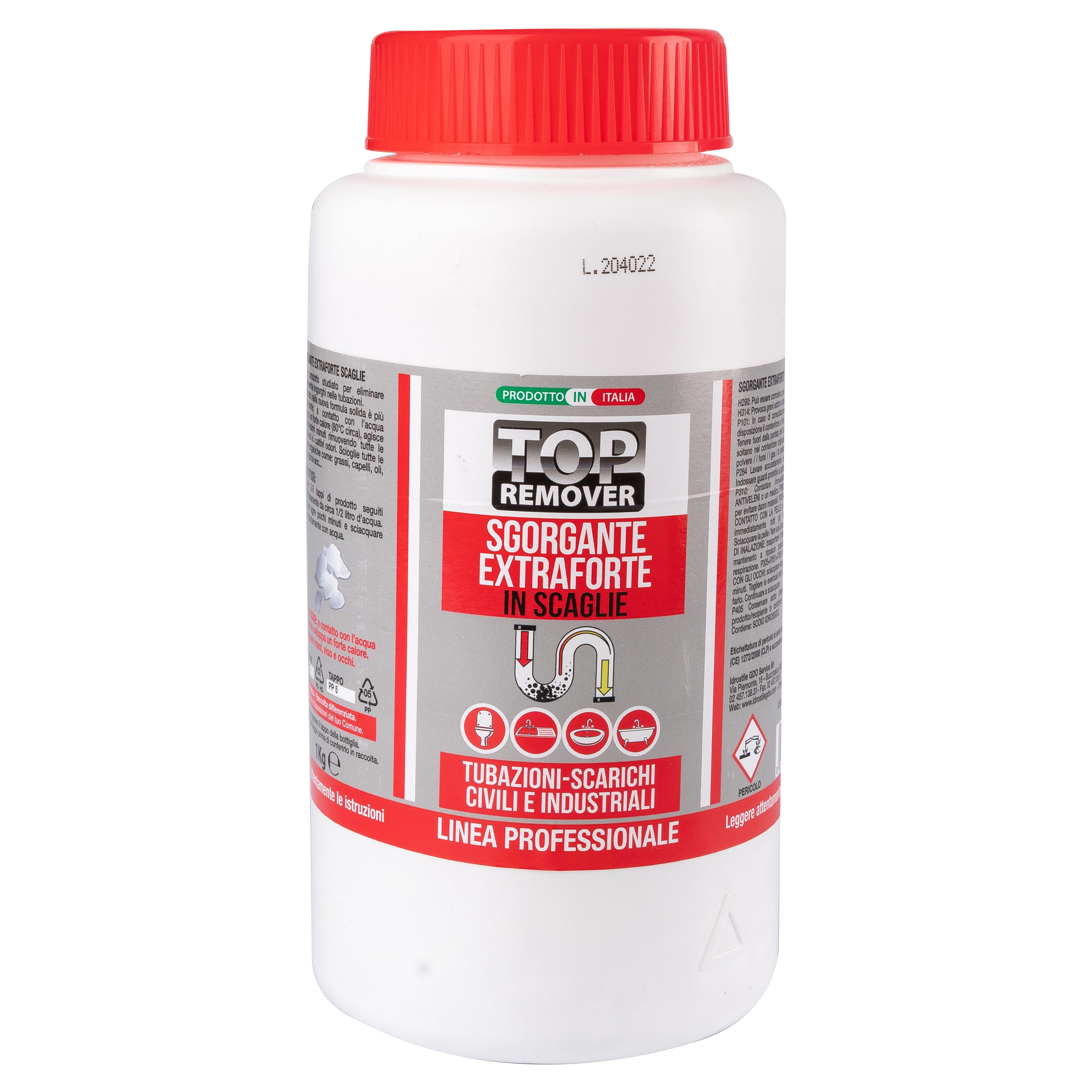 DISOTTURANTE TOP REMOVER PER TUBI DI SCARICO PROFESSIONALE IN SCAGLIE 1 kg