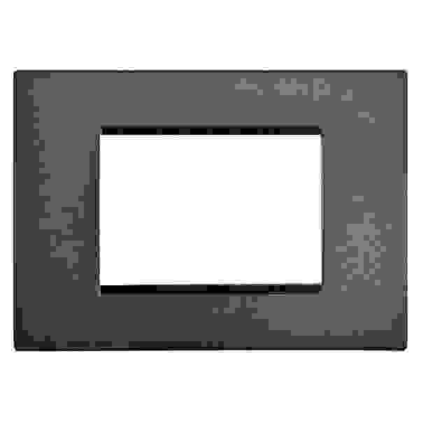 PLACCA 3 MODULI SQUADRATA ANTRACITE BTICINO LIVING-LIGHT