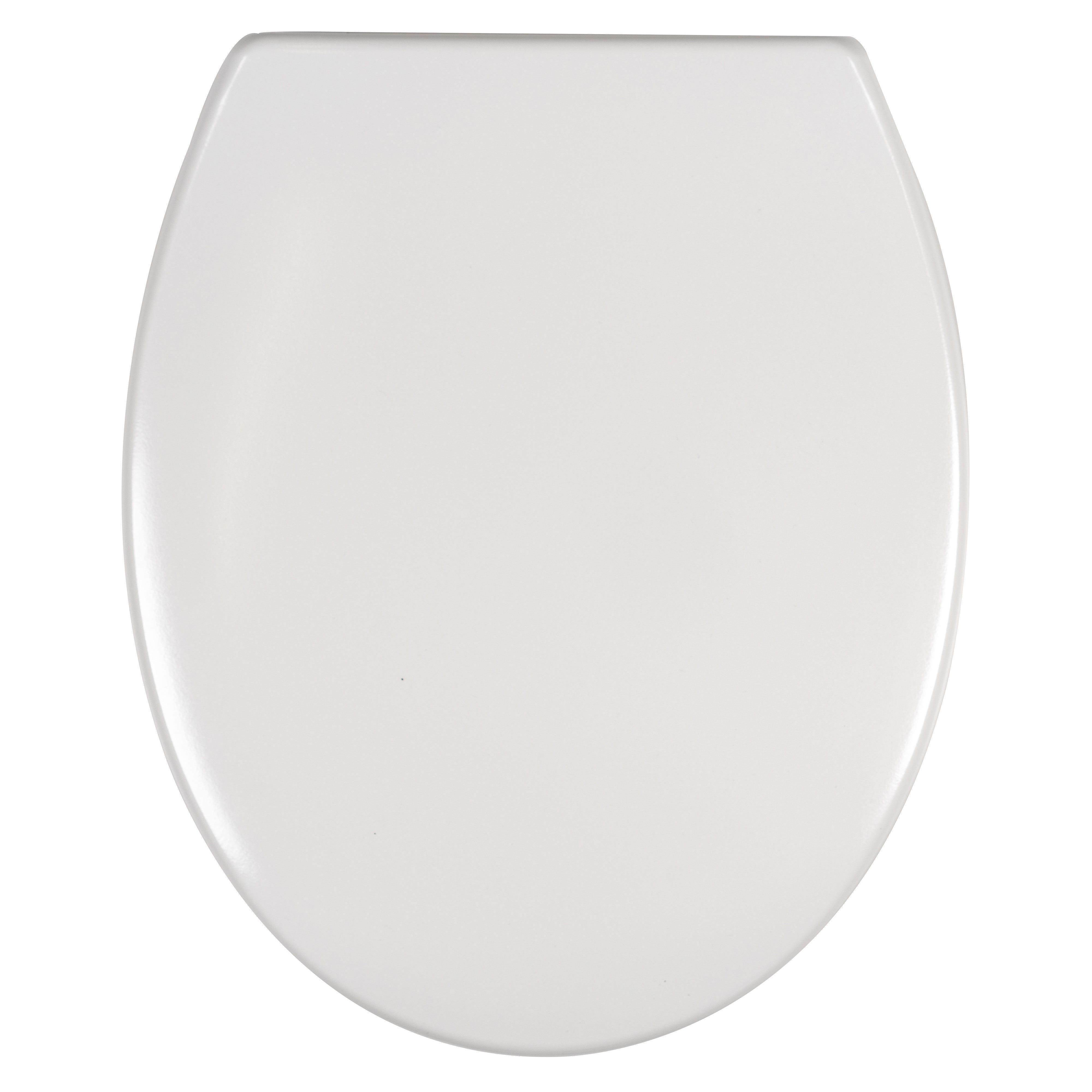 SEDILE WC UNIVERSALE OVALE TERMOINDURENTE BIANCO CERNIERE ACCIAIO SOFT ...