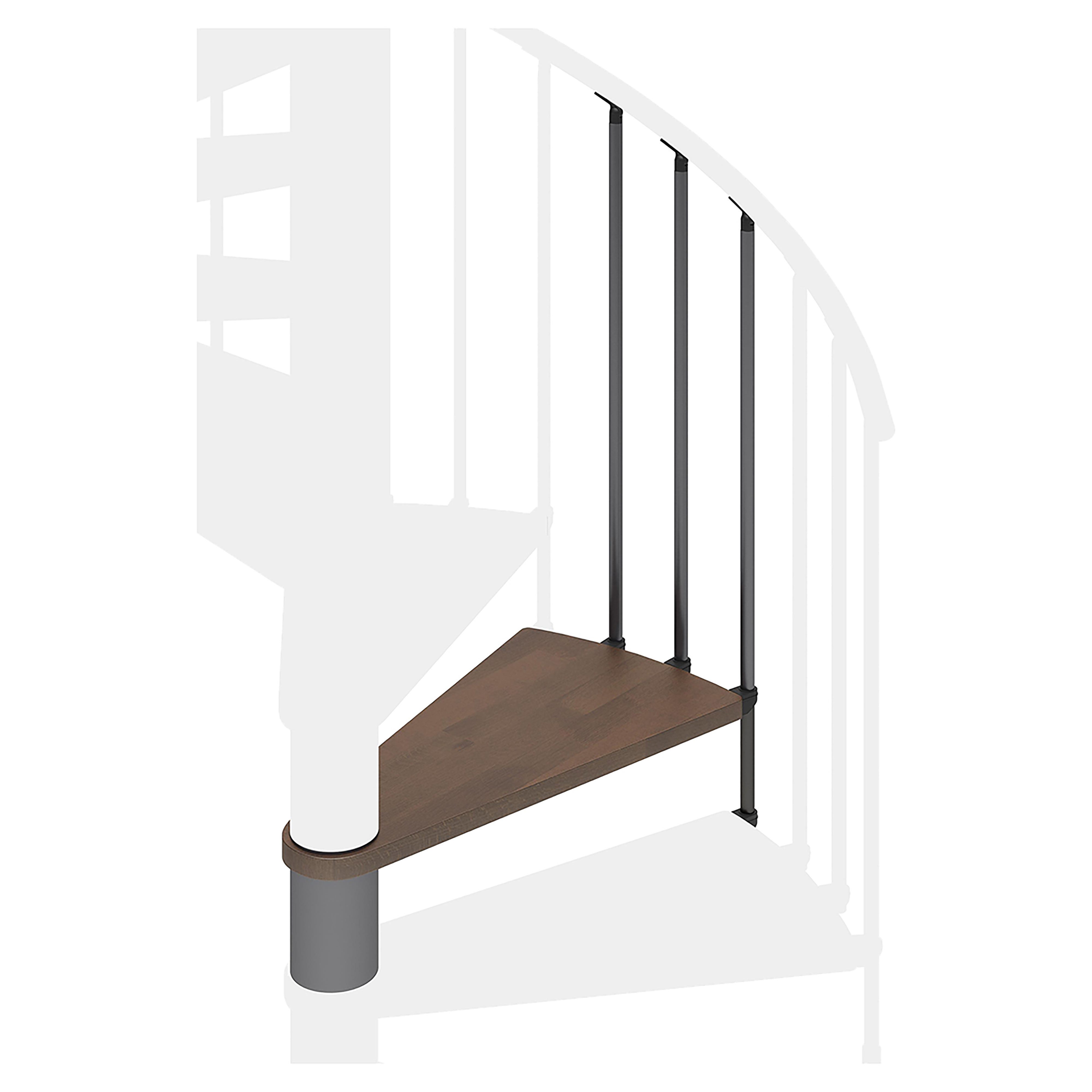 GRADINO SUPPLEMENTARE SCALA JENNY Ø120 IN LEGNO DI FAGGIO NOCE ACCIAIO ...