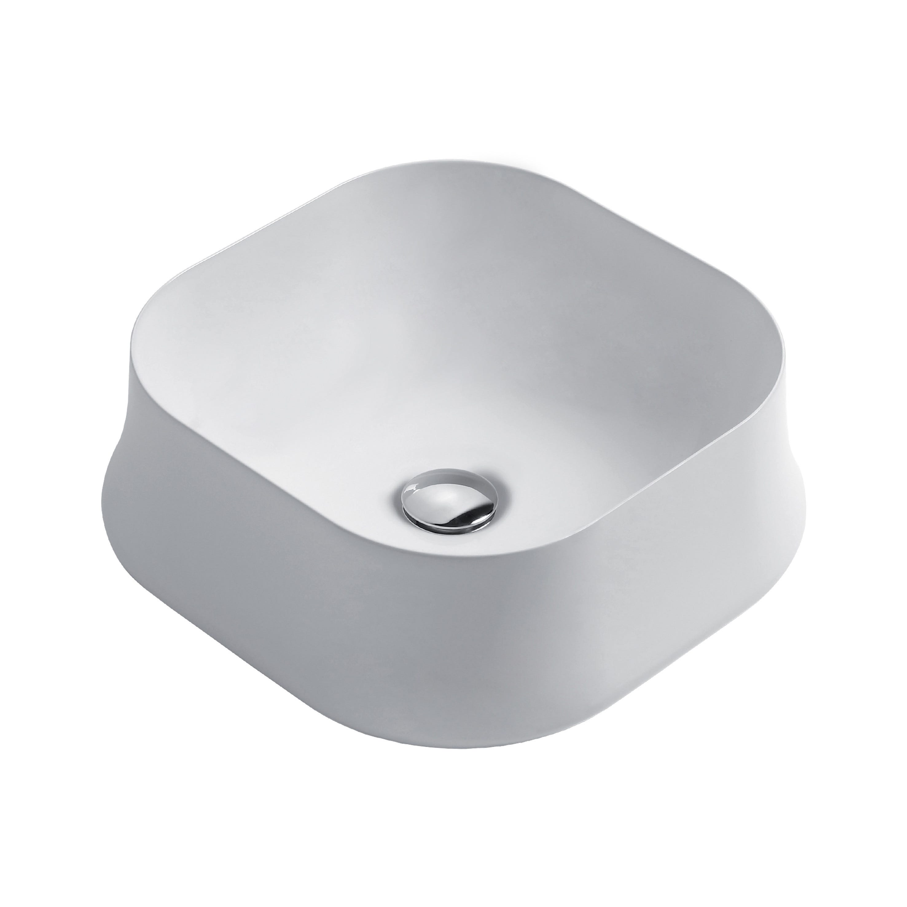 LAVABO D'APPOGGIO SIMAS SHARP06 CERAMICA BIANCO MATT QUADRATO 42x16x42 ...