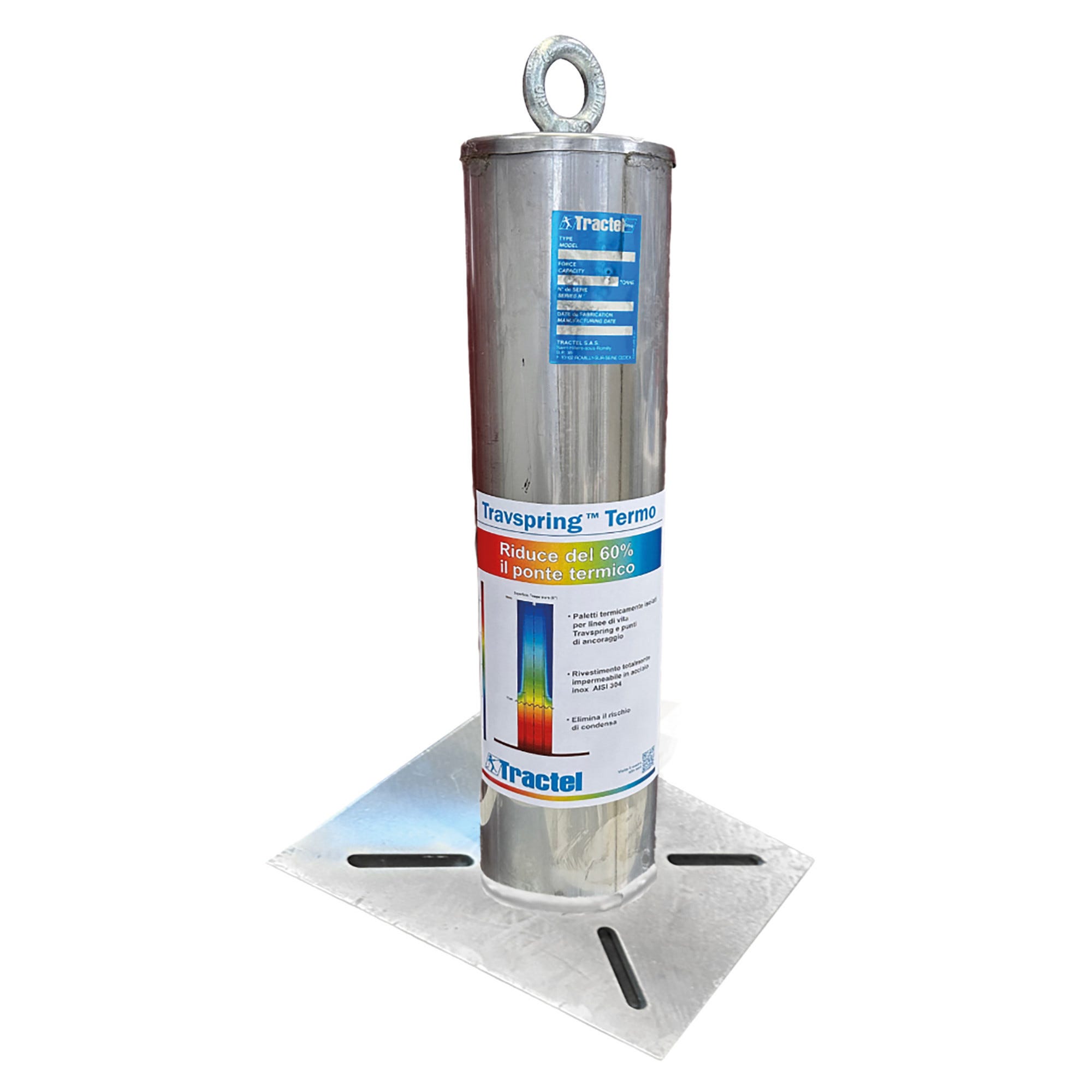 PALO TRACTEL BASE INCLINATA 50 cm ISOLATO ANTICADUTA EN795A C CON PIASTRINA