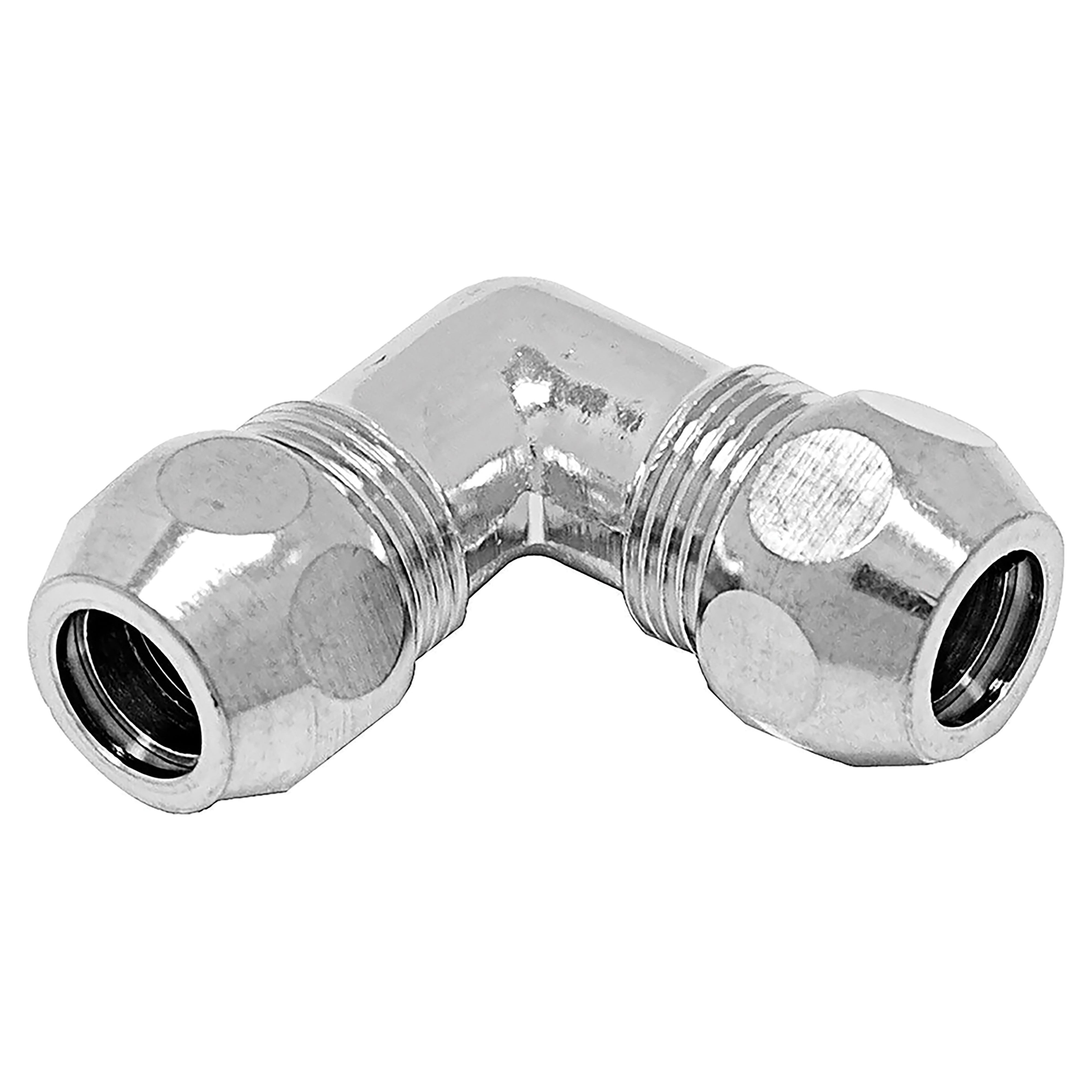 RACCORDO BICONO OTTONE CROMATO CURVA Ø 10x10 mm