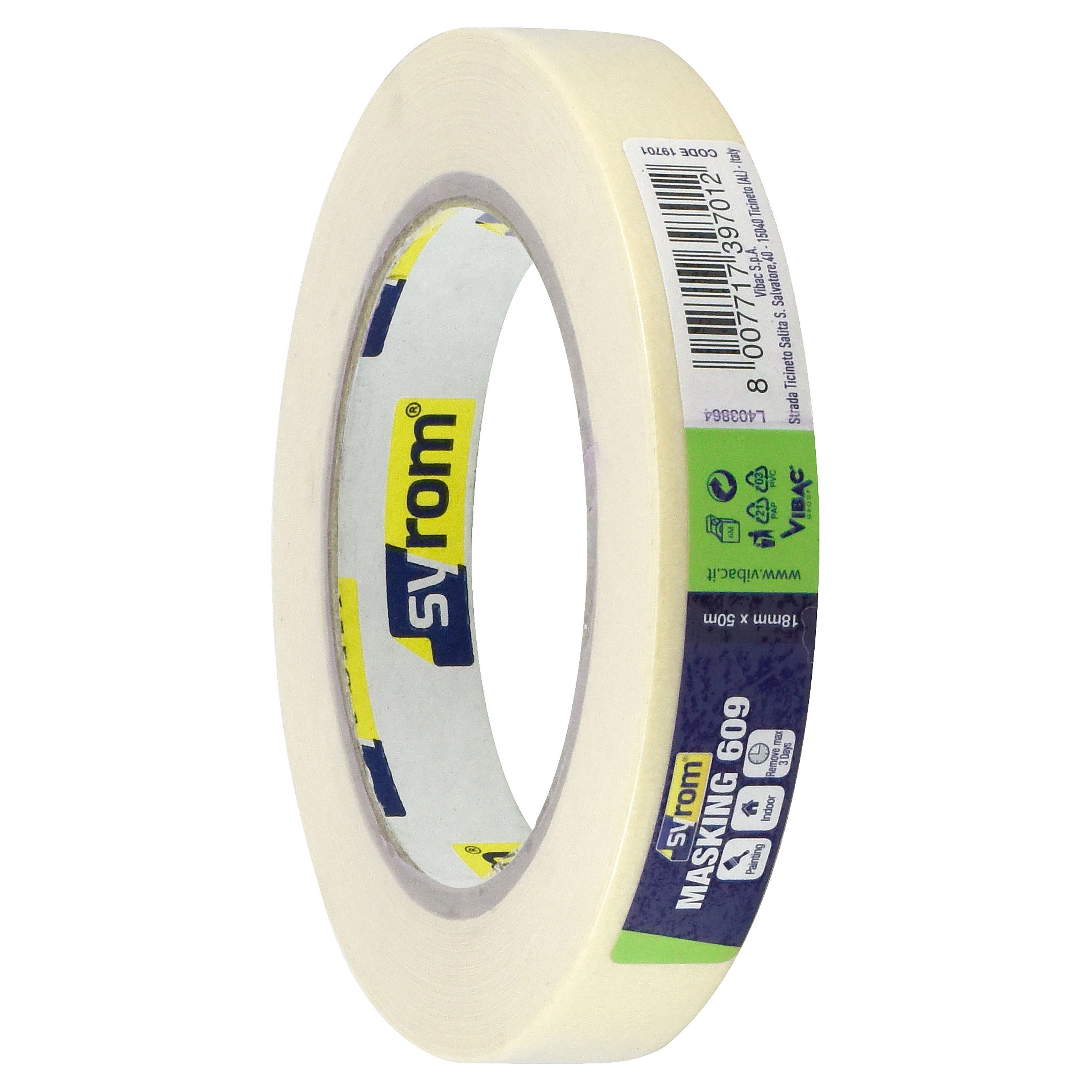 NASTRO MASKING IN CARTA SYROM 18mm x 50m QUALITA PREMIUM TOP EDILIZIA