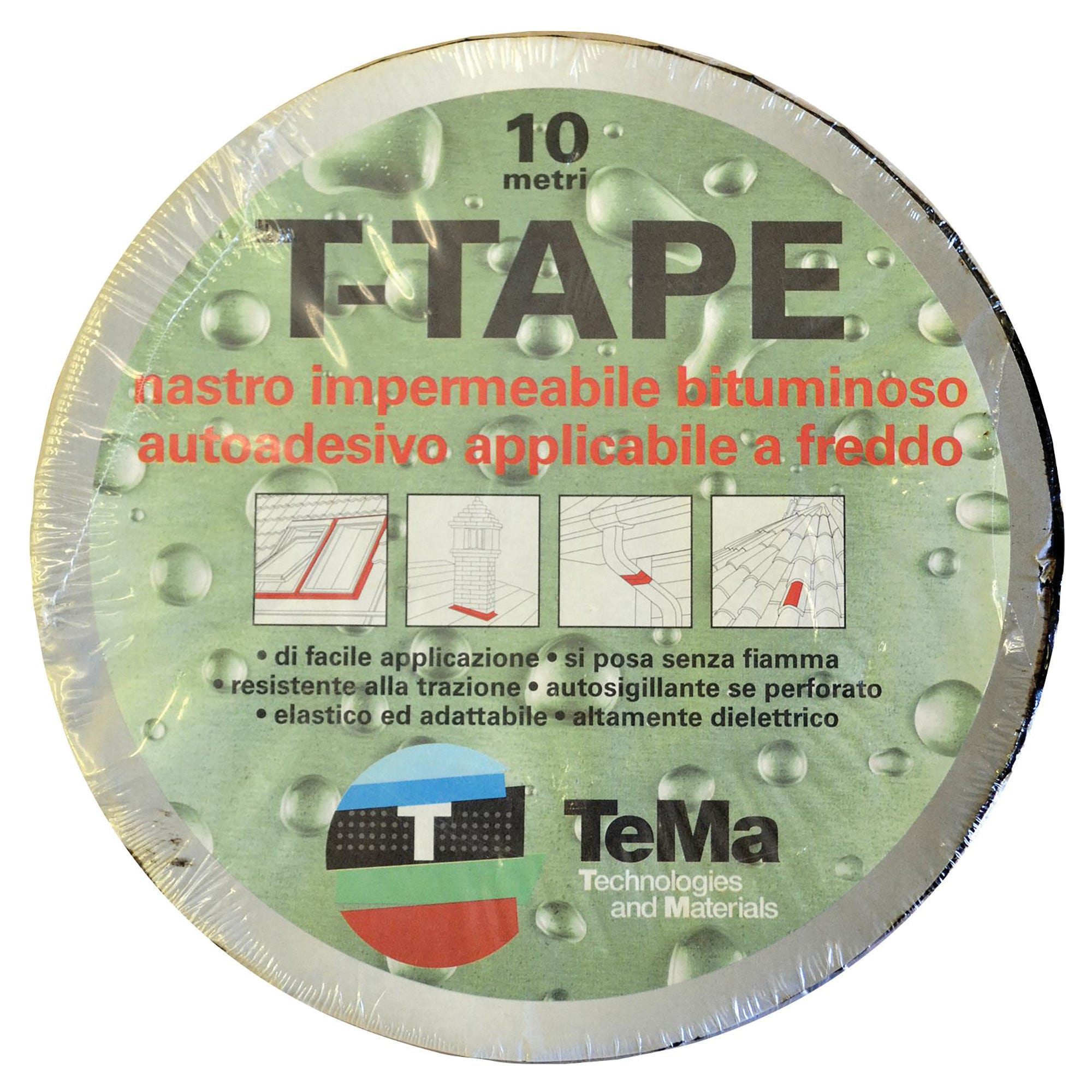 BANDA BITUMINOSA T-TAPE ALLUMINIO 5 cm LUNGHEZZA 10 m