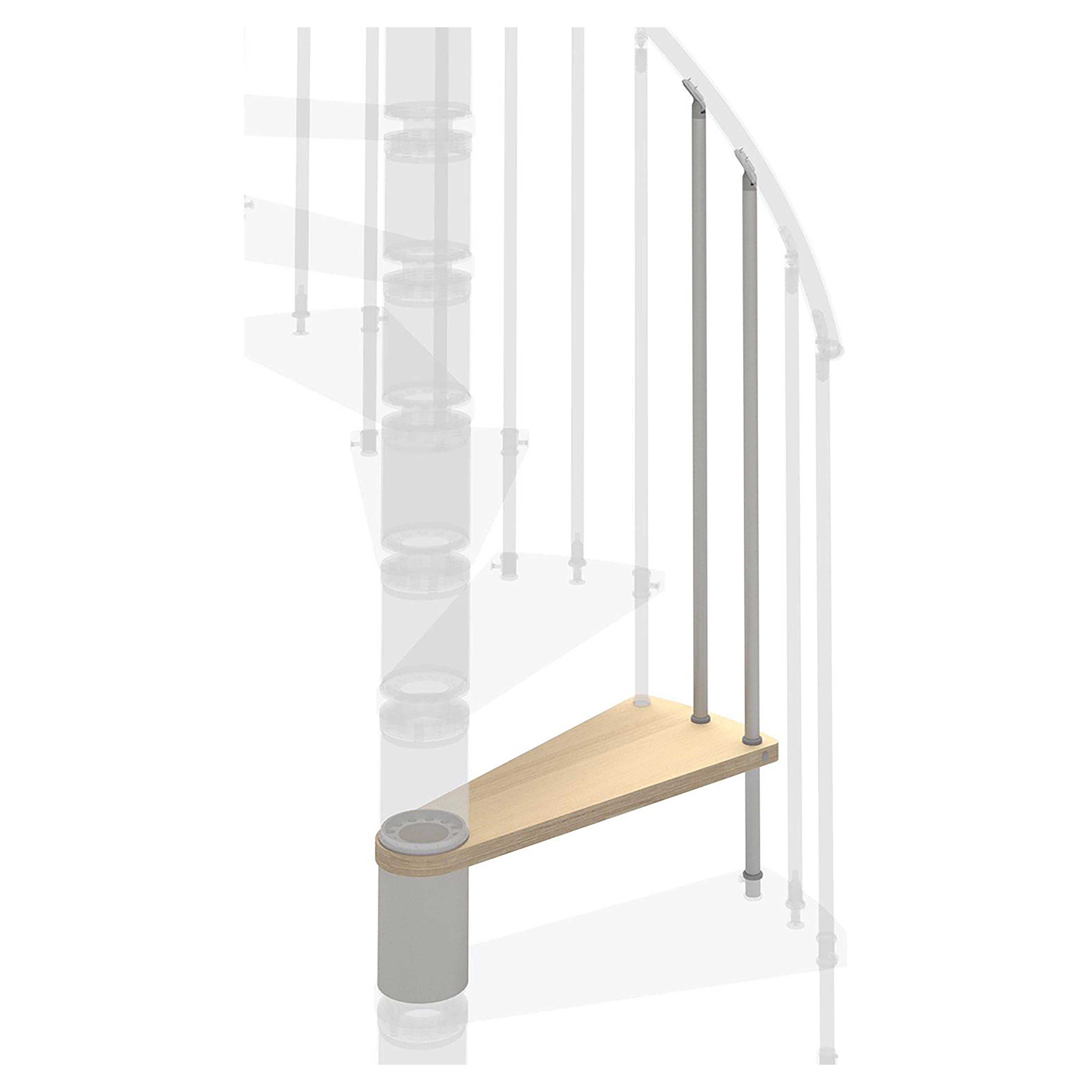 SCALA A CHIOCCIOLA HOOP Ø 138 cm 12 GRADINI IN LEGNO DI BETULLA ...