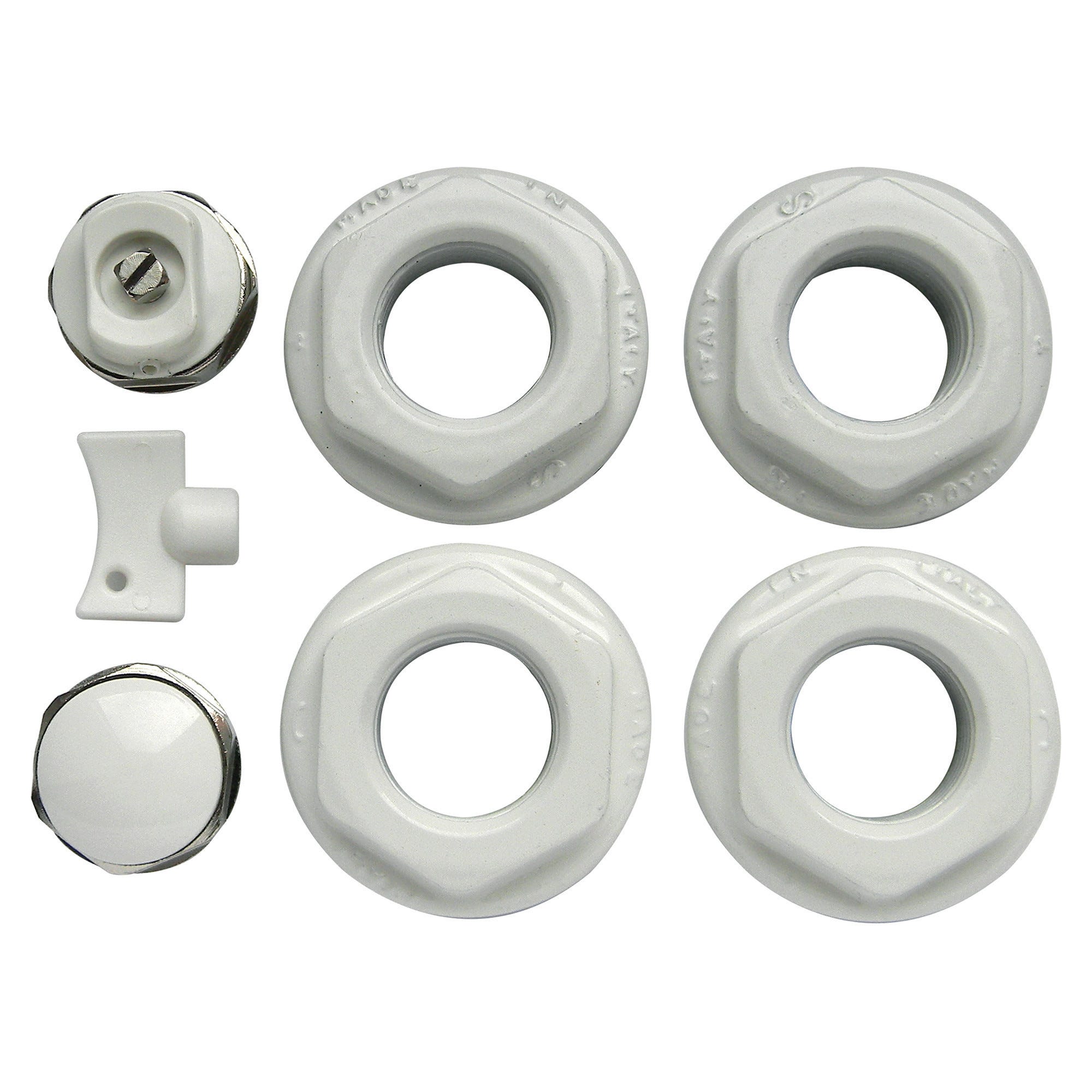 KIT TAPPI OTER FLANGIA Ø48 mm 1"x1/2" PER RADIATORI IN GHISA