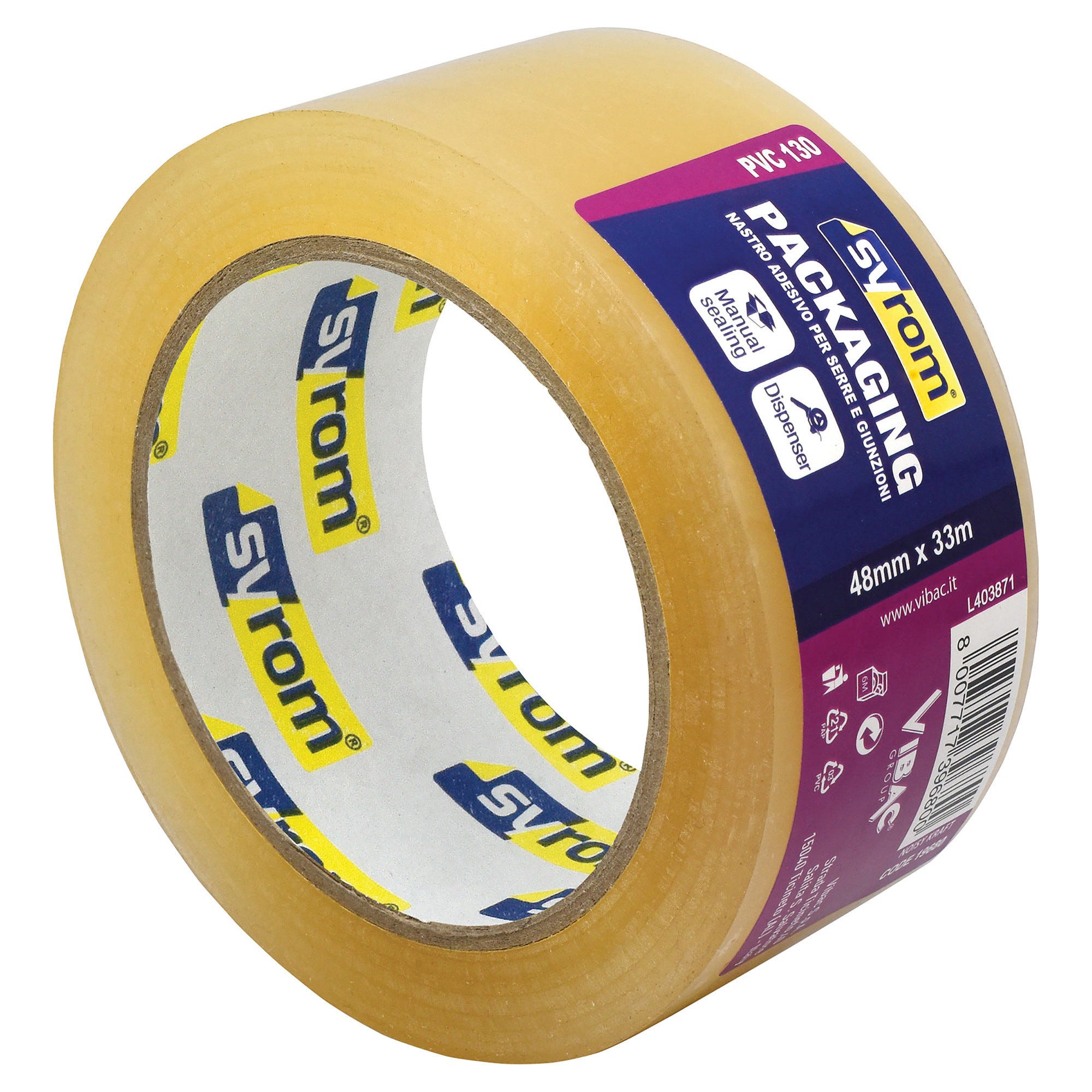 NASTRO ADESIVO SYROM H 48 mm x L 33 m LDPE TRASPARENTE ACRILICO PER ...