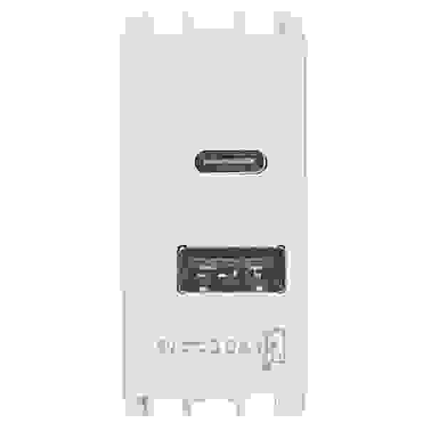 PRESA USB A+C SIMON NEA 3A 5V BIANCA 230V AC 1 MODULO
