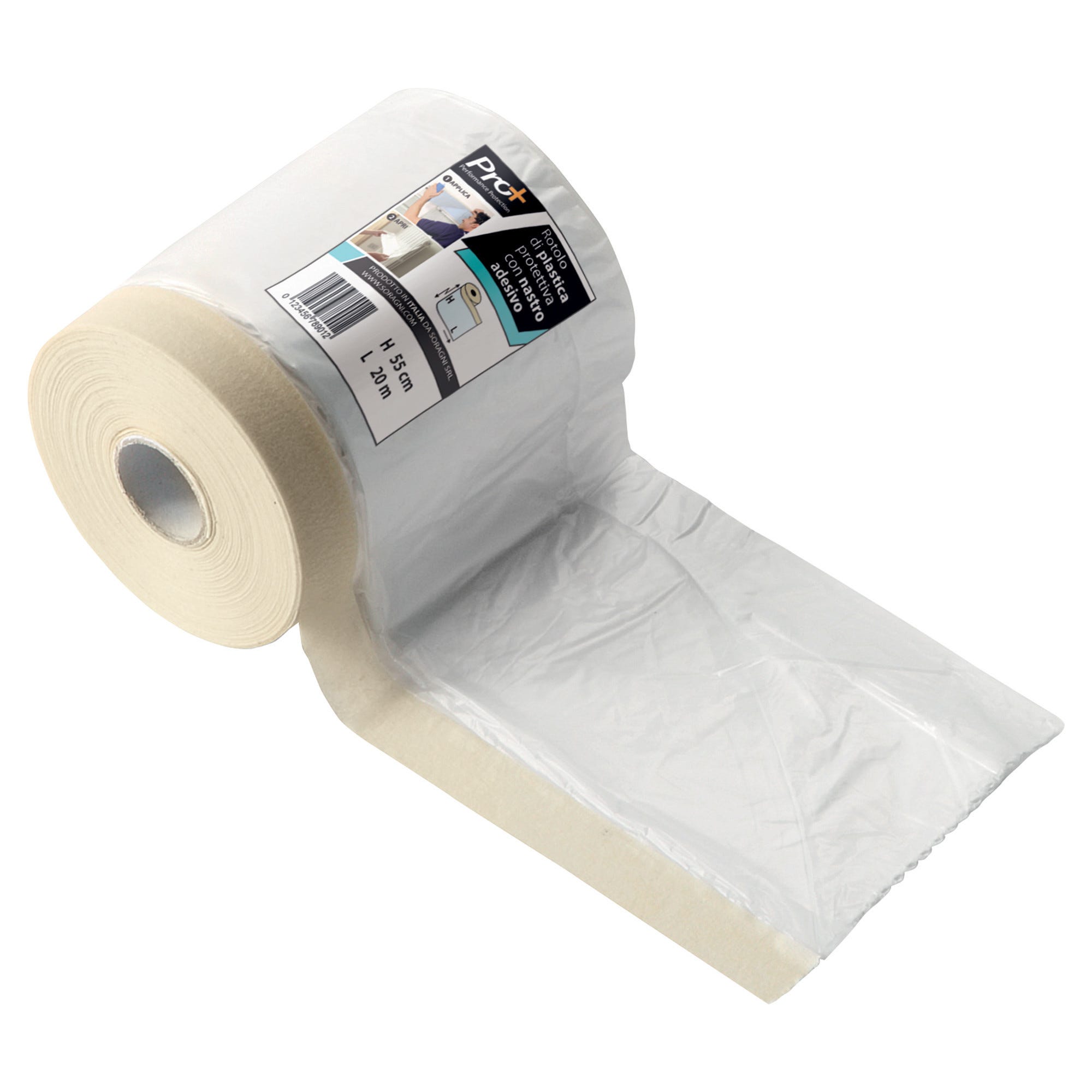 PLASTICA PROTETTIVA PRO+ 55 cm x 20 m IN ROTOLO E NASTRO ADESIVO IDEALE ...