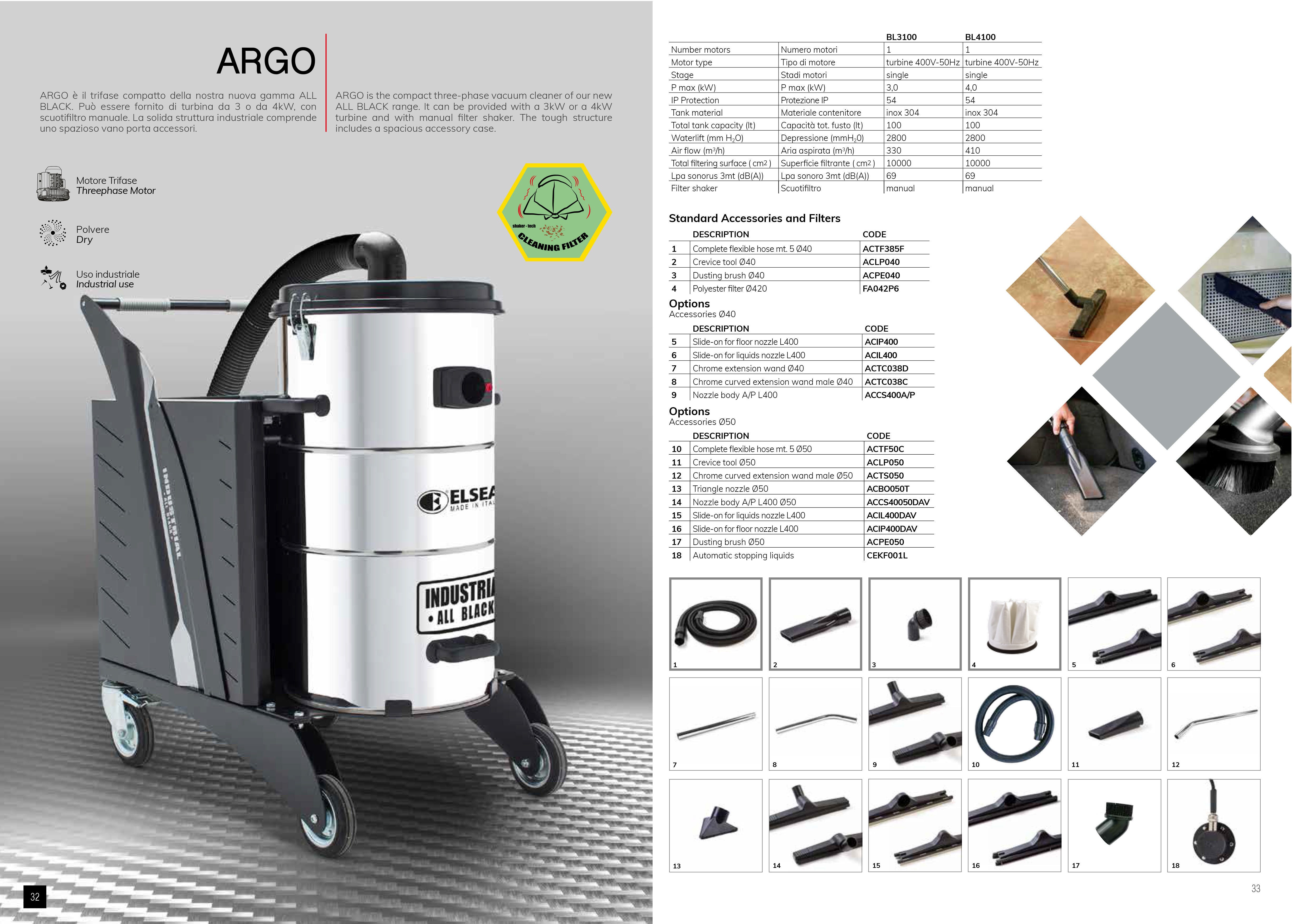 BIDONE ASPIRATUTTO INDUSTRIALE 100 l EGECO ARGO TRIFASE 3000W ARIA ...