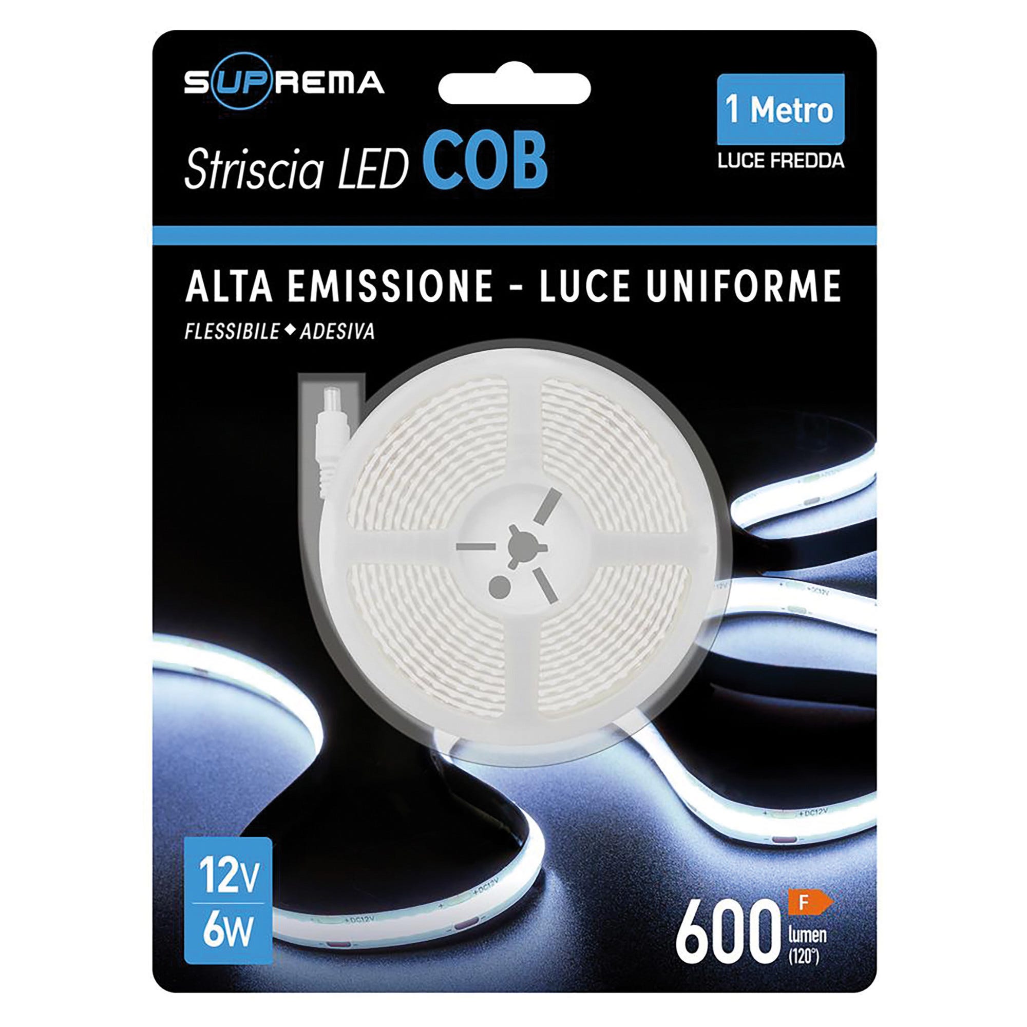 KIT LED STRIP COB 1m 6W/m 600 Lm 12V LUCE FREDDA IP54