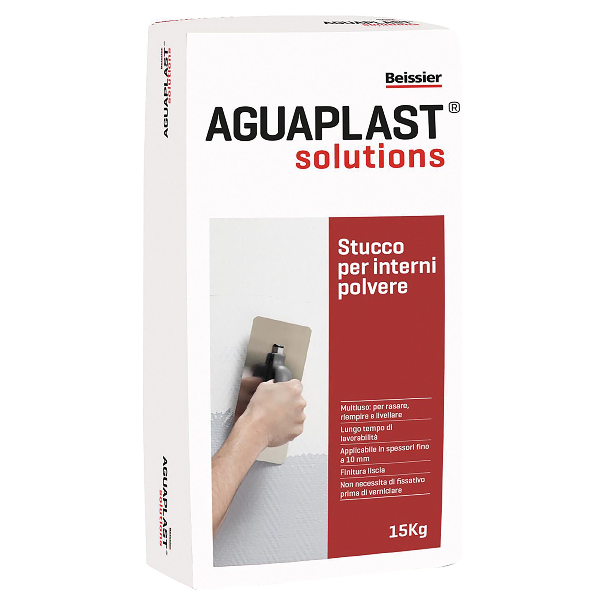 STUCCO PER INTERNI IN POLVERE AGUAPLAST BIANCO 15 kg SPESSORI FINO A 10 mm