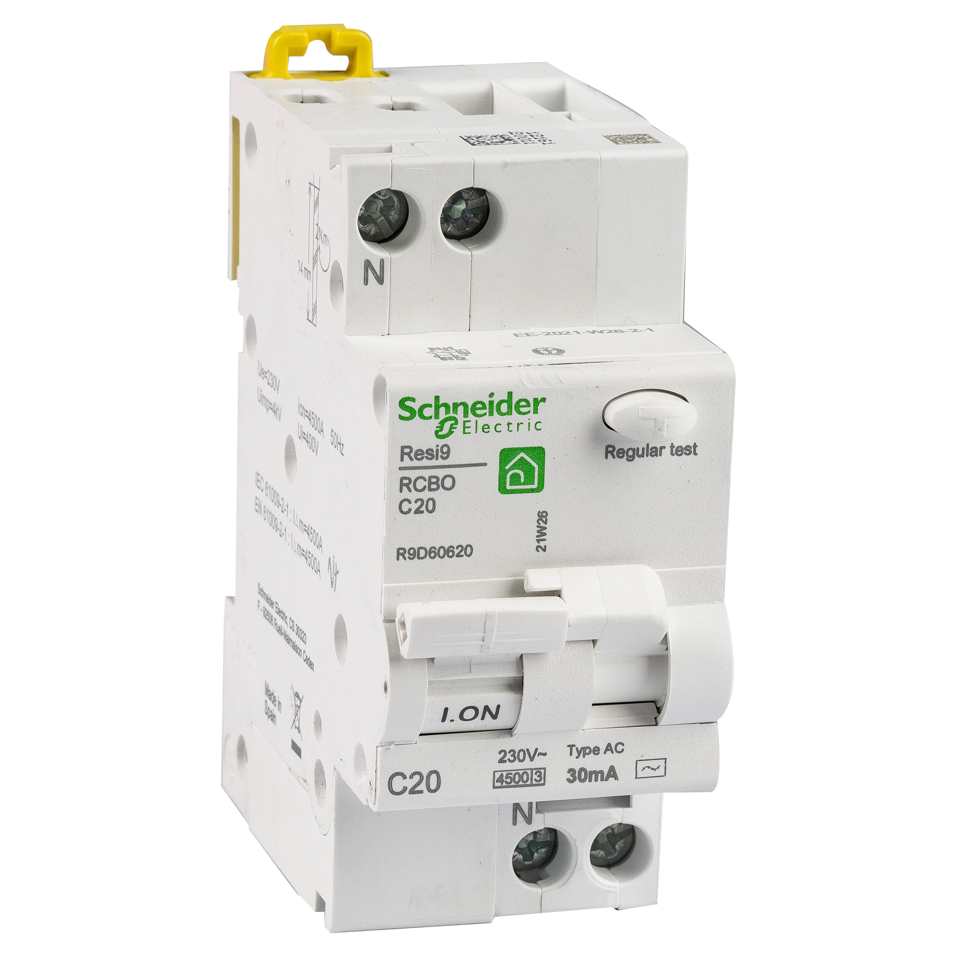 INTERRUTTORE MAGNETOTERMICO DIFFERENZIALE SCHNEIDER 1P+N 20A 30mA CLASSE AC