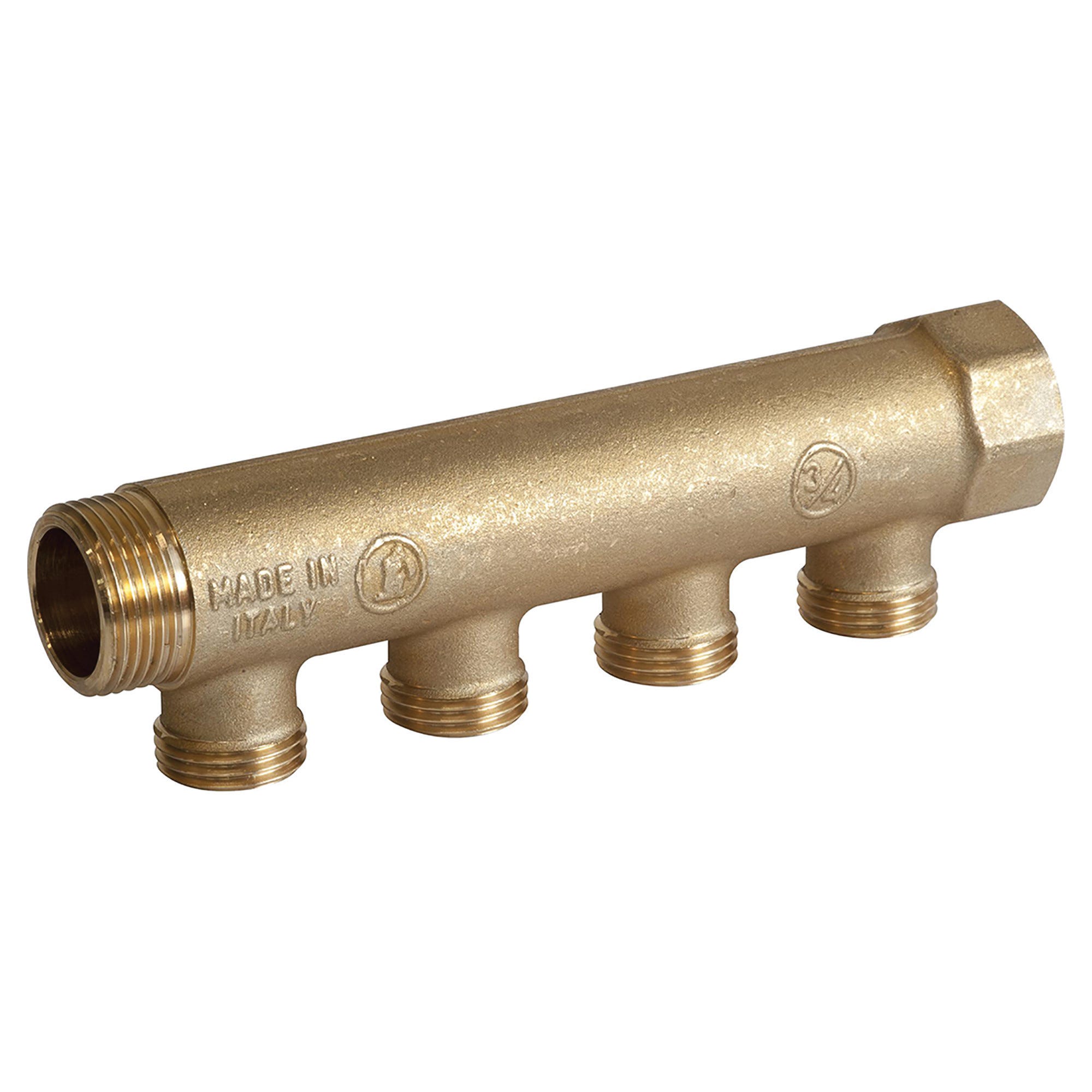 COLLETTORE LINEARE GIACOMINI R580C 4 VIE ATTACCO 1/2'' INGRESSO 3/4'' MF INTERASSE 35 mm