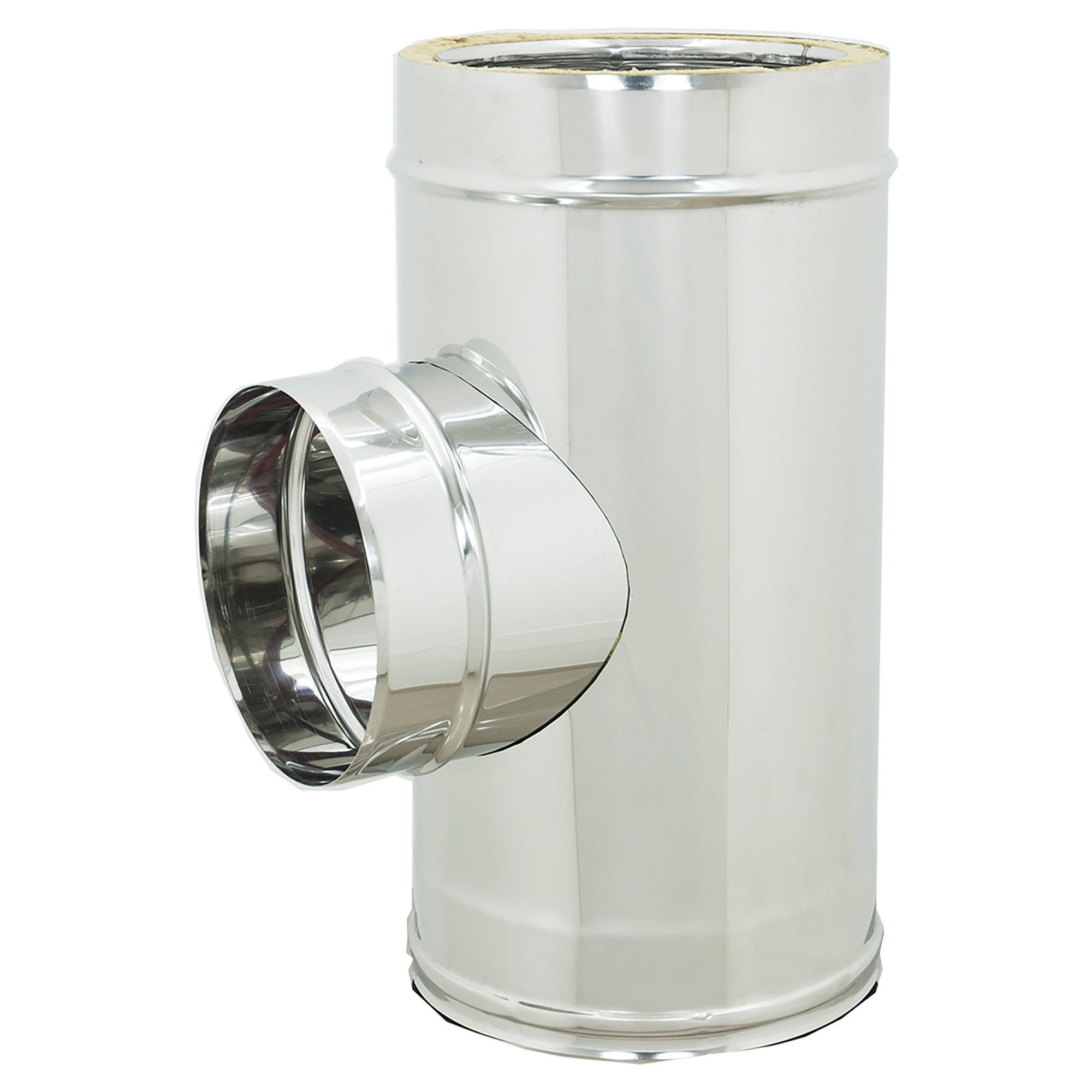 TEE INOX DOPPIA PARETE 316-304 Ø 80 mm RIDOTTO M 80 mm