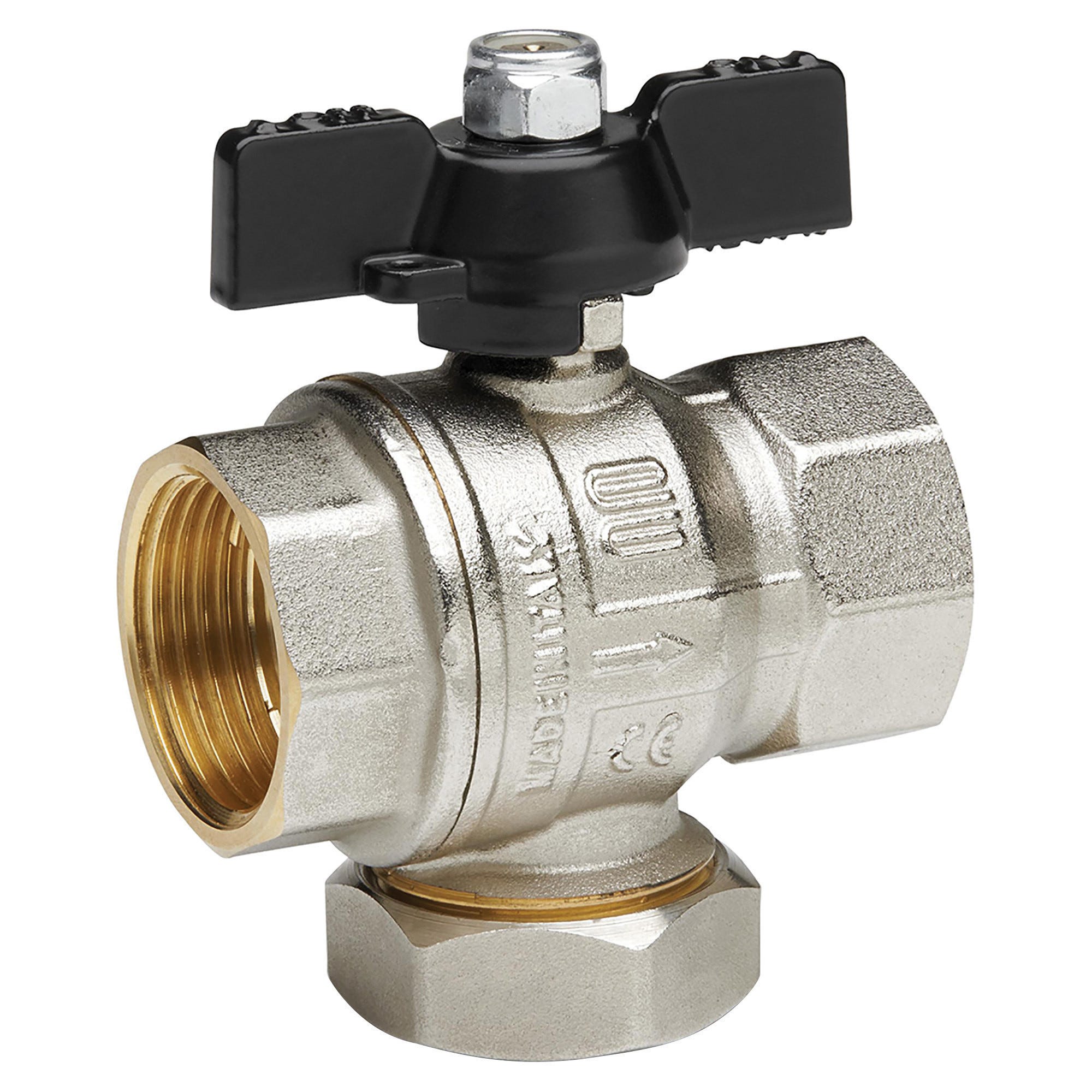 VALVOLA A SFERA PER ACQUA CON FILTRO INTEGRATO FF 3/4'' LEVA FARFALLA PN 30