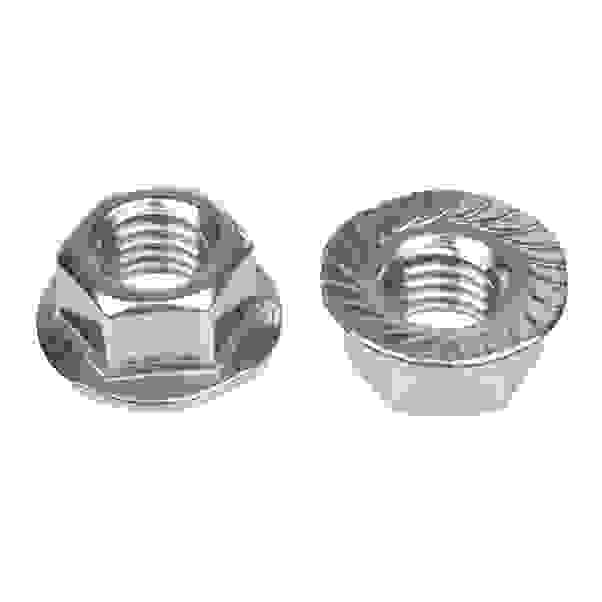 DADI ESAGONALI FLANGIATI ZIGRINATI M10 4 PEZZI ACCIAIO INOX AISI 304