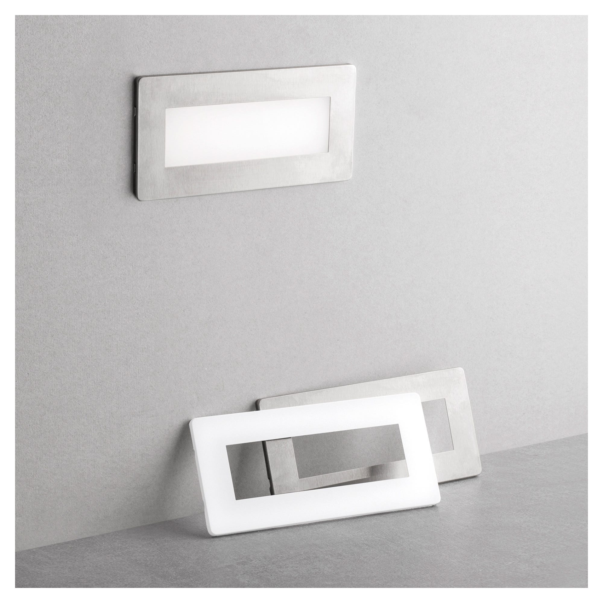 SEGNAPASSO LED BOLT 5W 330 lumen CCT NIKEL BIANCO PER SCATOLA 6 MODULI IP65