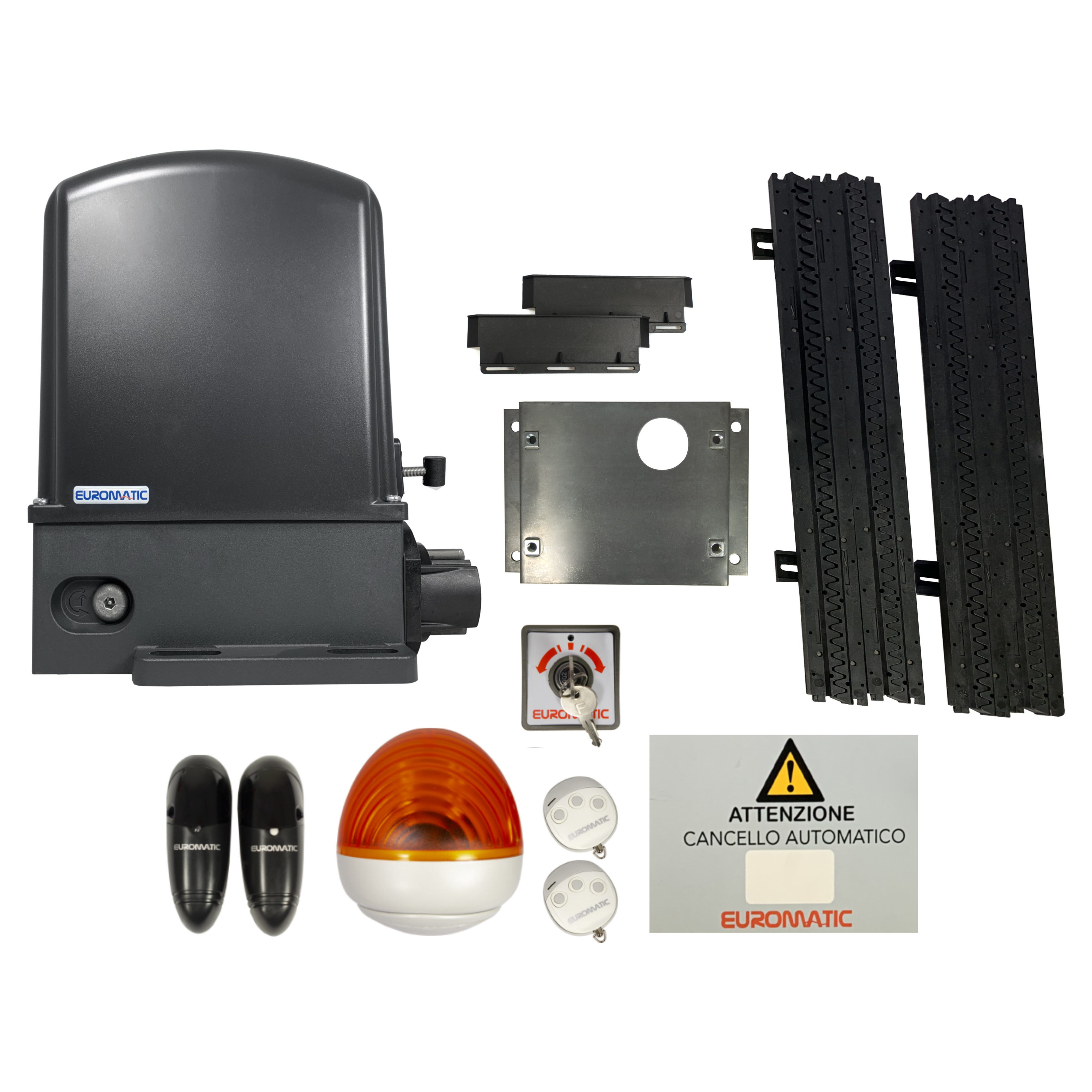 KIT APRICANCELLO EUROMATIC CLOSER 5 230V PER CANCELLO SCORREVOLE CON ...