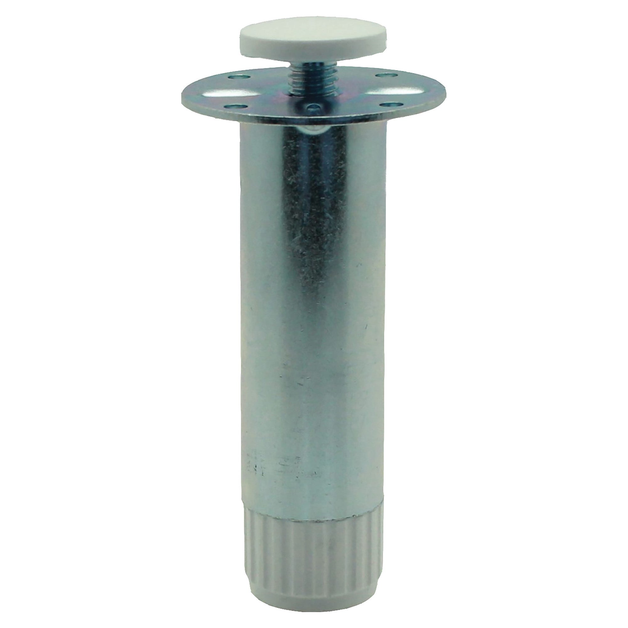 PIEDE PER MOBILE REGOLABILE Ø 28 mm H 100 mm ACCIAIO