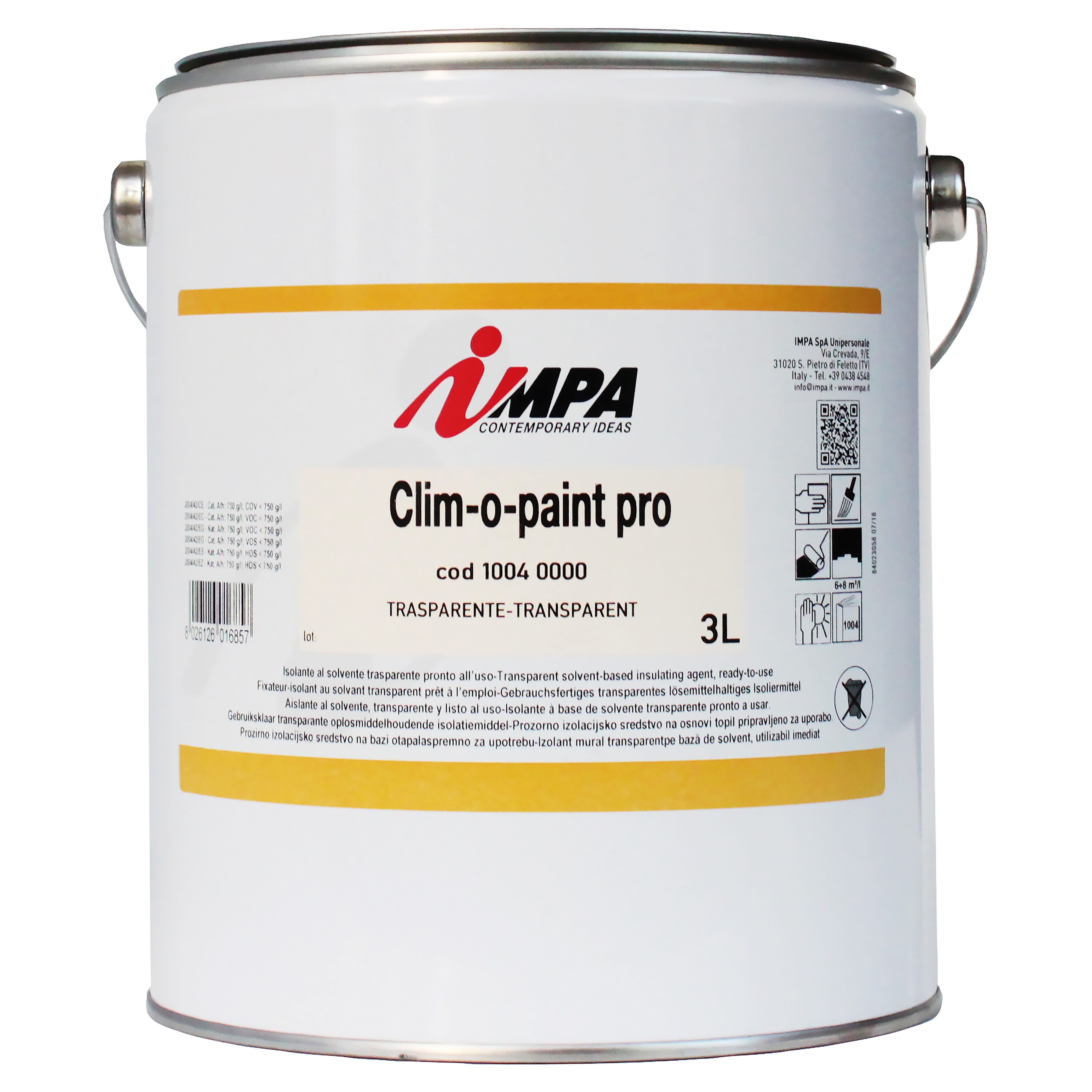 FISSATIVO ISOLANTE SOLVENTE IMPA 3 l CONSOLIDANTE X TUTTI I MURI 6-8 m² ...