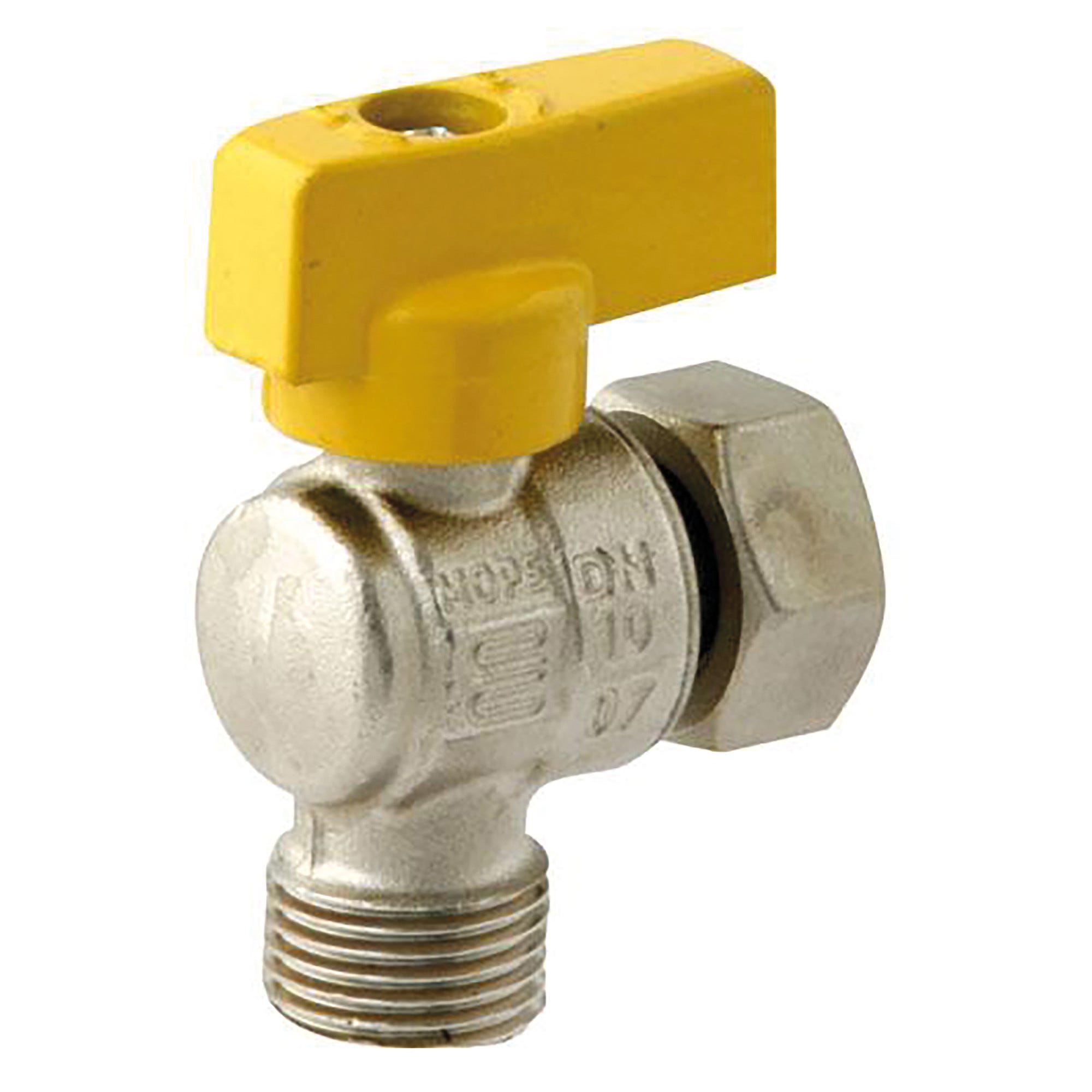 RUBINETTO A SFERA GAS CON GIRELLO A SQUADRA 1/2"x1/2" PER CALDAIE