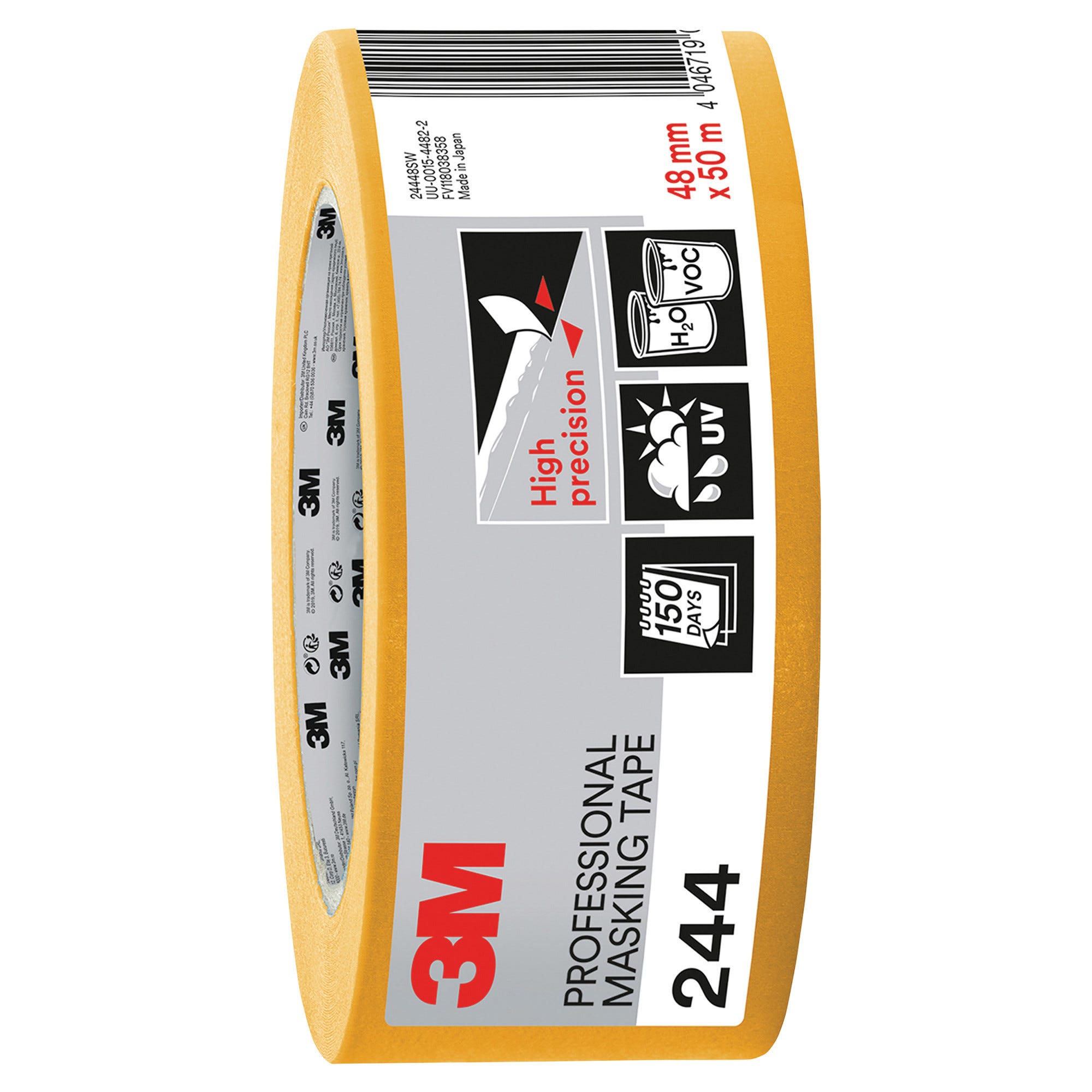NASTRO MASCHERATURA 3M 244 48mm x 50m GIALLO ANTIGOCCIA RESISTE FINO 150 GIORNI