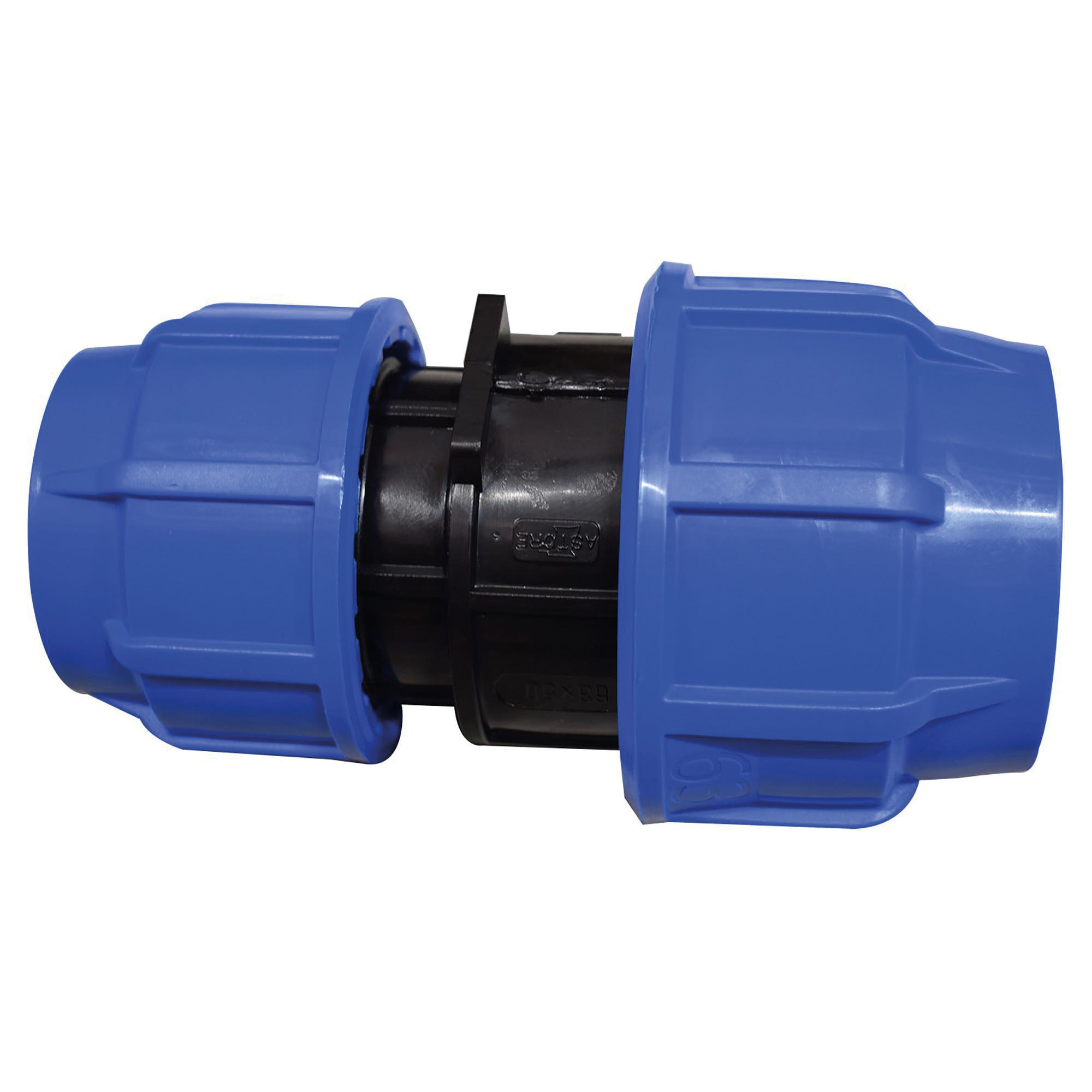 RACCORDO A COMPRESSIONE TUBO POLIETILENE MANICOTTO RIDOTTO Ø 63x50 mm